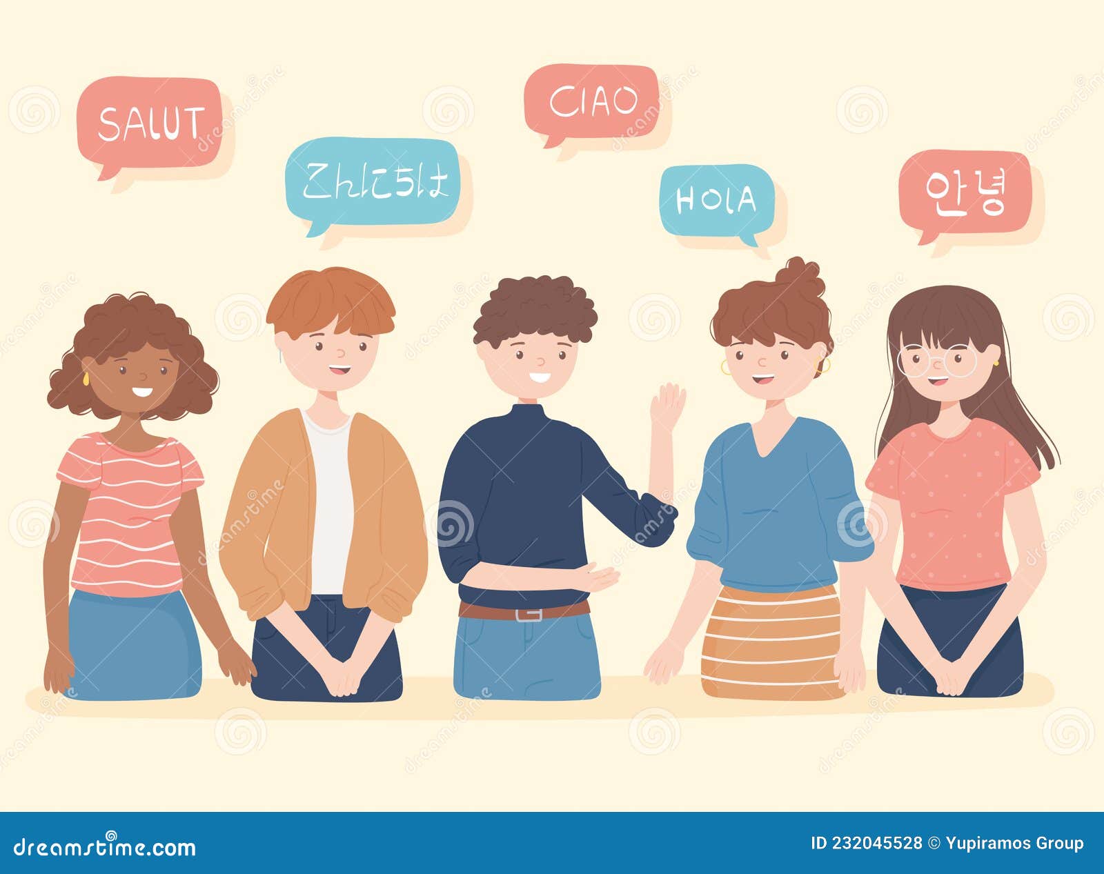 People saying hello stock vector. Illustration of teenager - 232045528