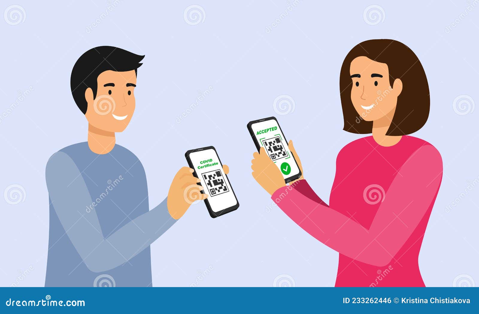 People Scanning QR Code On A Smartphone Screen Covid Certificate. On ...