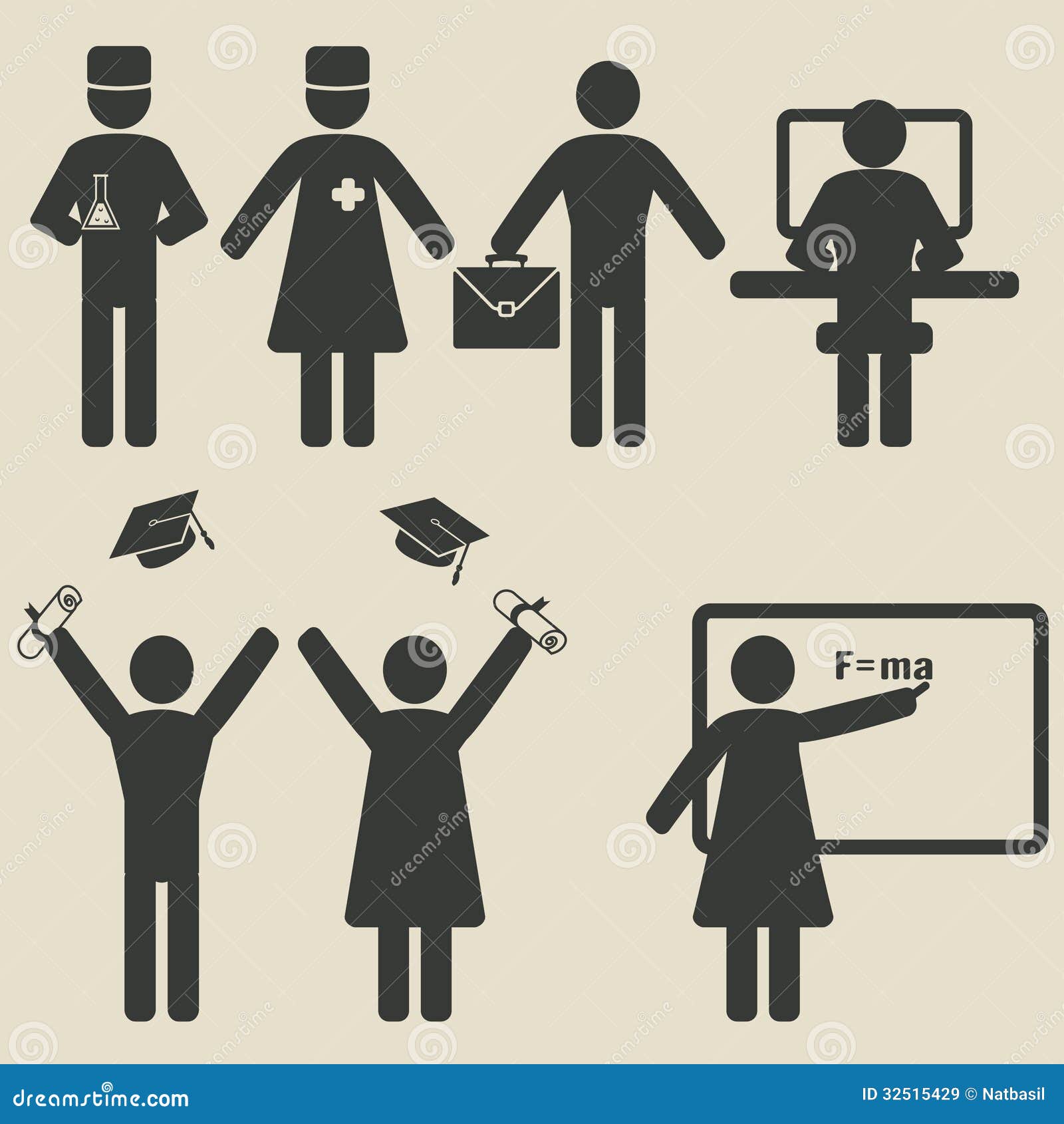 People Science Education Icons Stock Vector - Illustration of ...