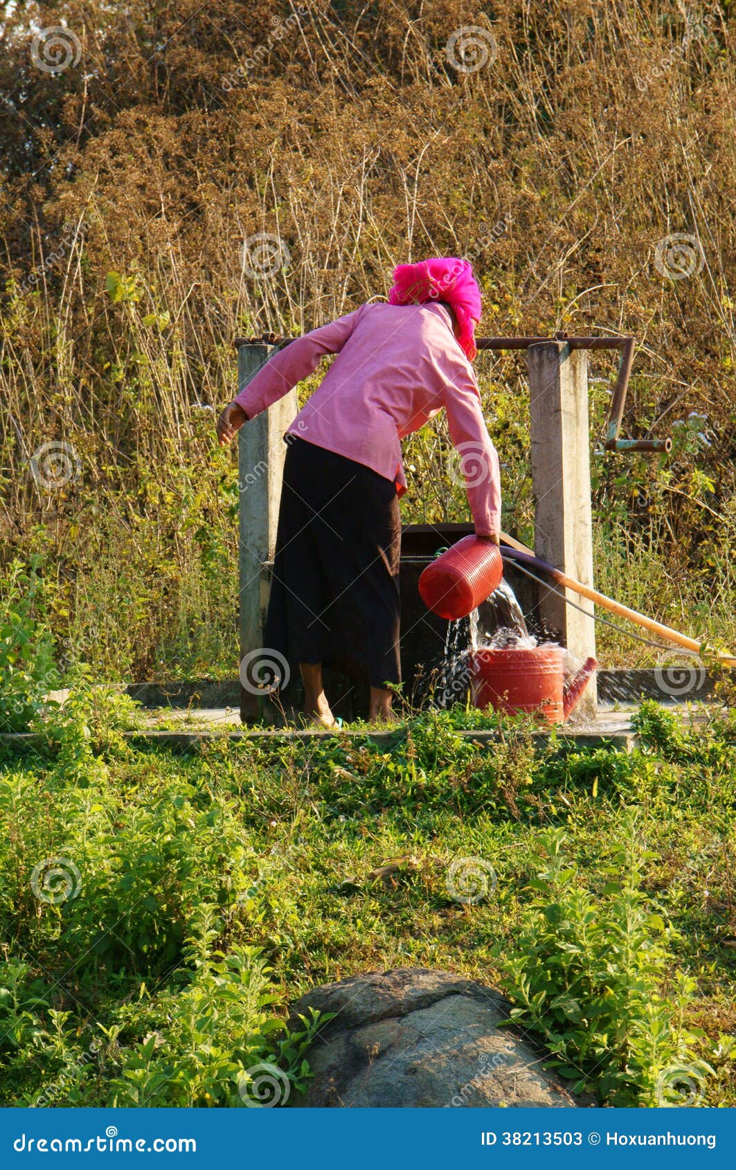 People Scoop Water from Water Well Editorial Stock Photo - Image of ...