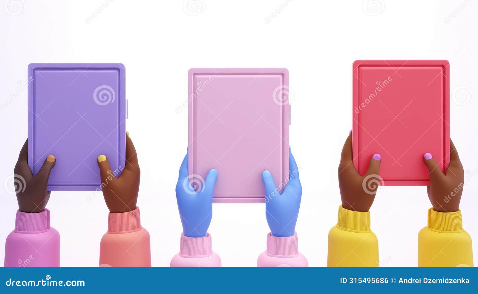 People Scrolling Smartphone and Tablet Touch Screens in Vertical and ...