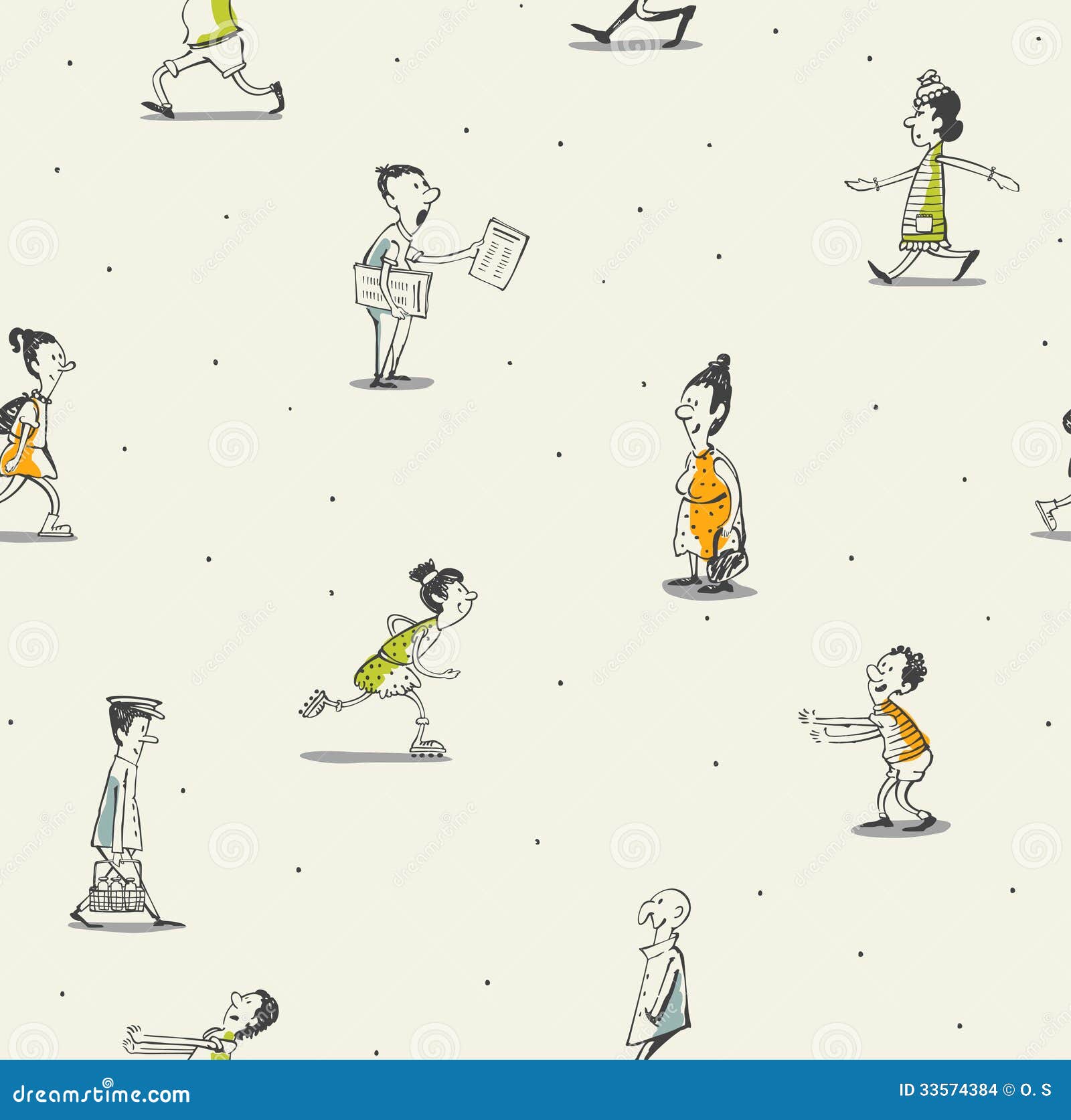 People Seamless Pattern- Drawing Stock Vector - Illustration of adult ...