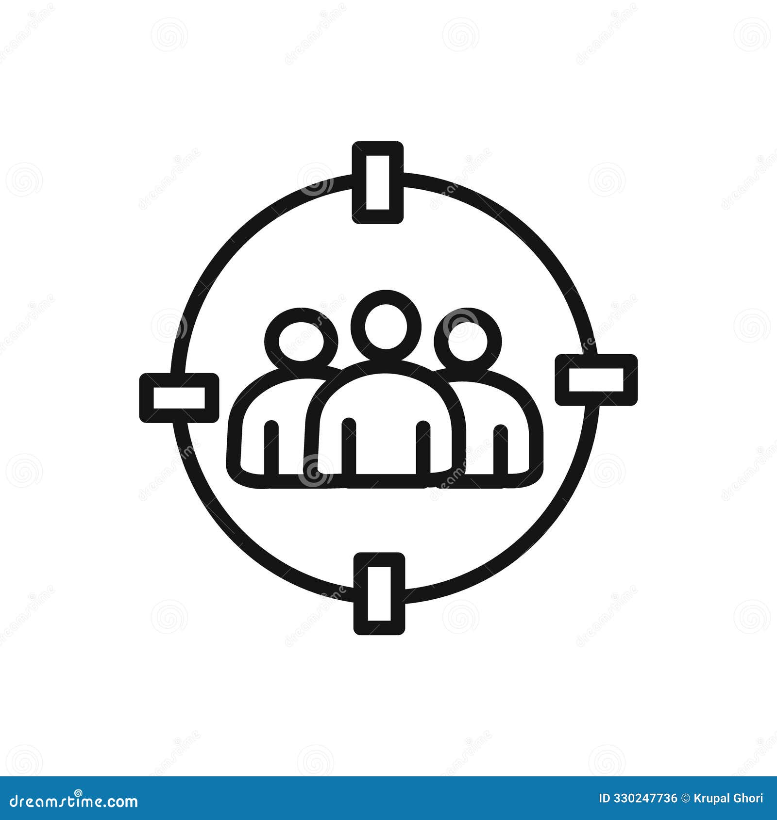 People Segmentation Icon Linear Graphics Set Vector Stock Illustration ...