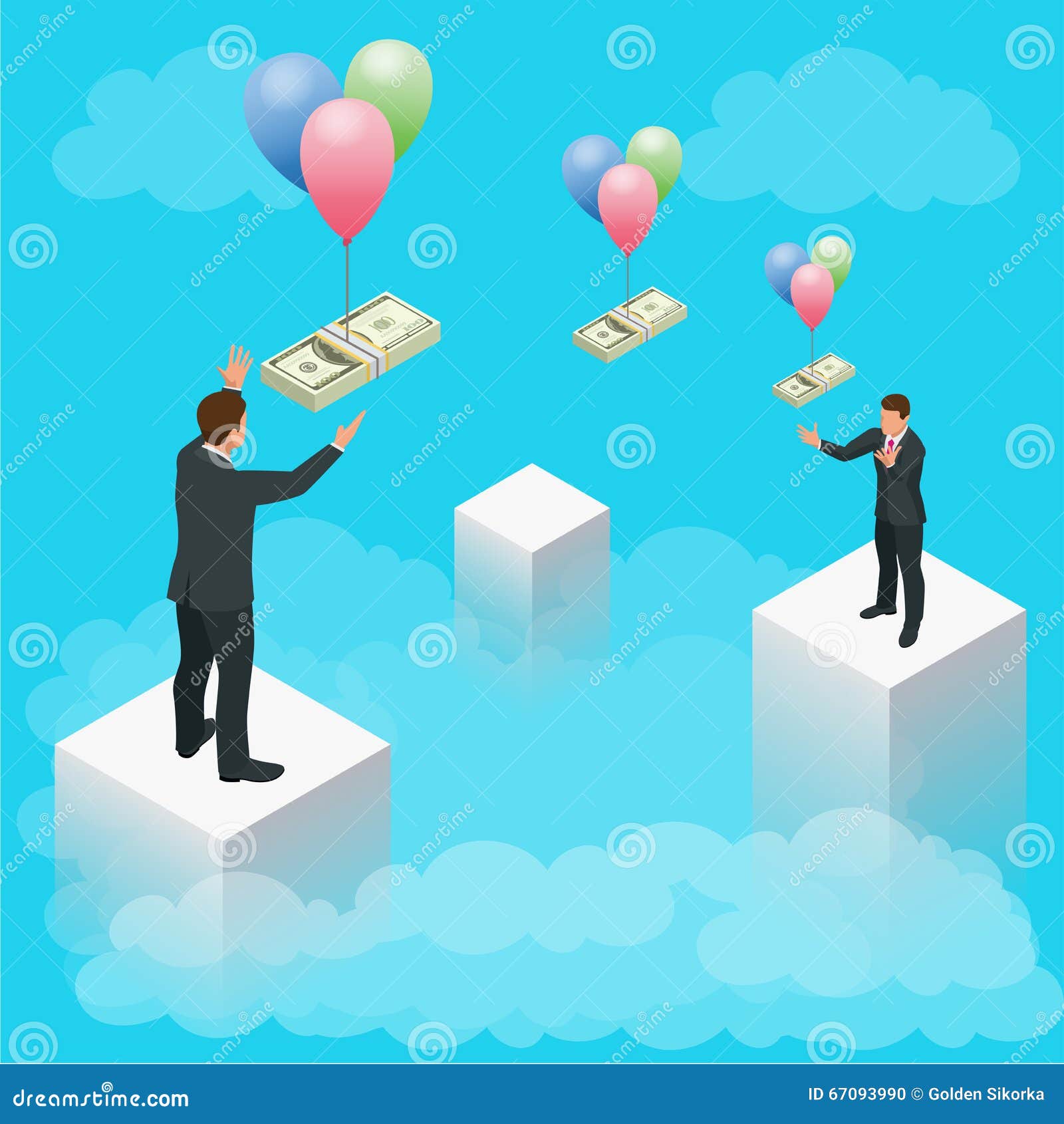 People Sending and Receiving Money. Flat Style Vector Icons. Stack of ...