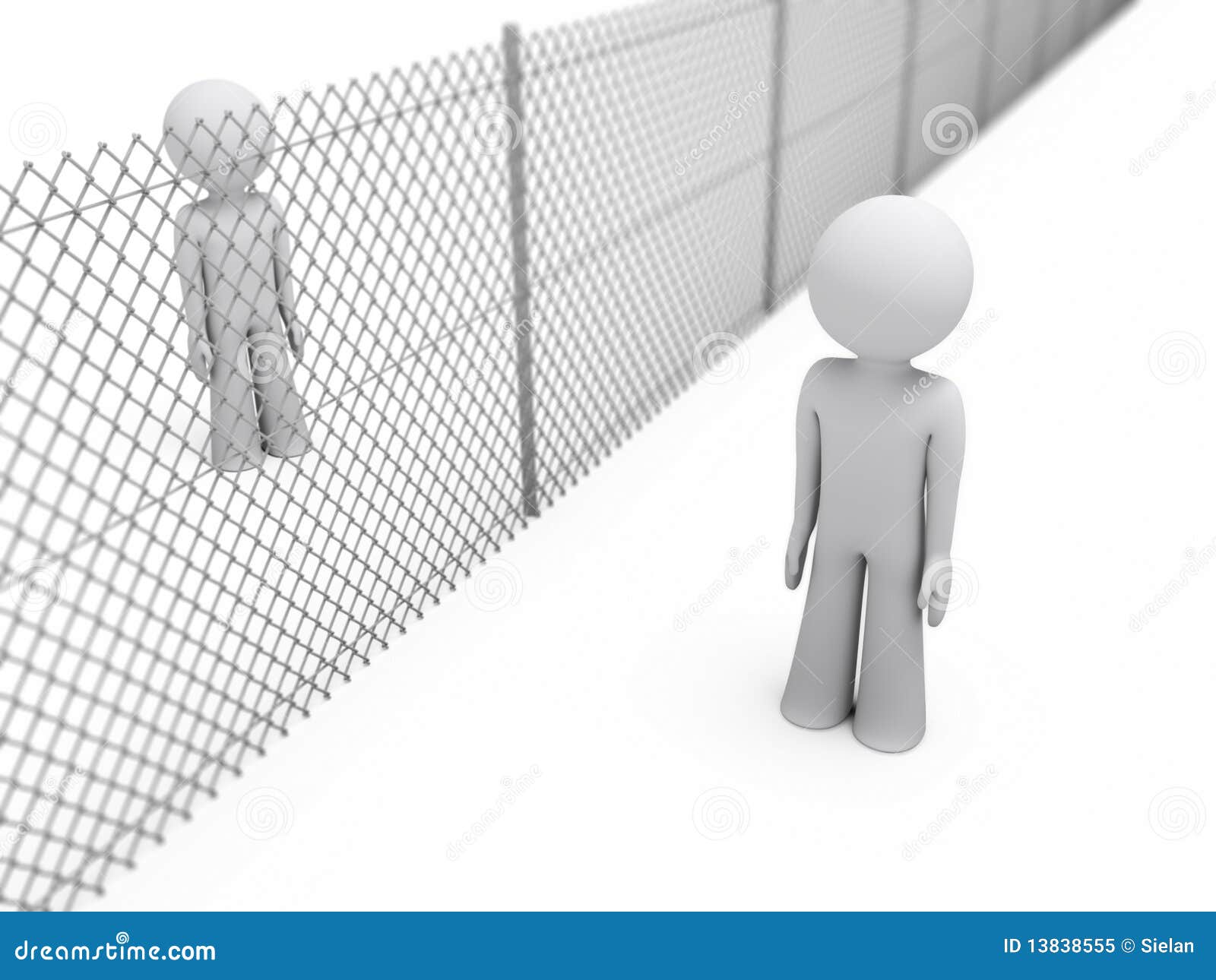 People Separated By A Fence Royalty Free Stock Photo - Image: 13838555