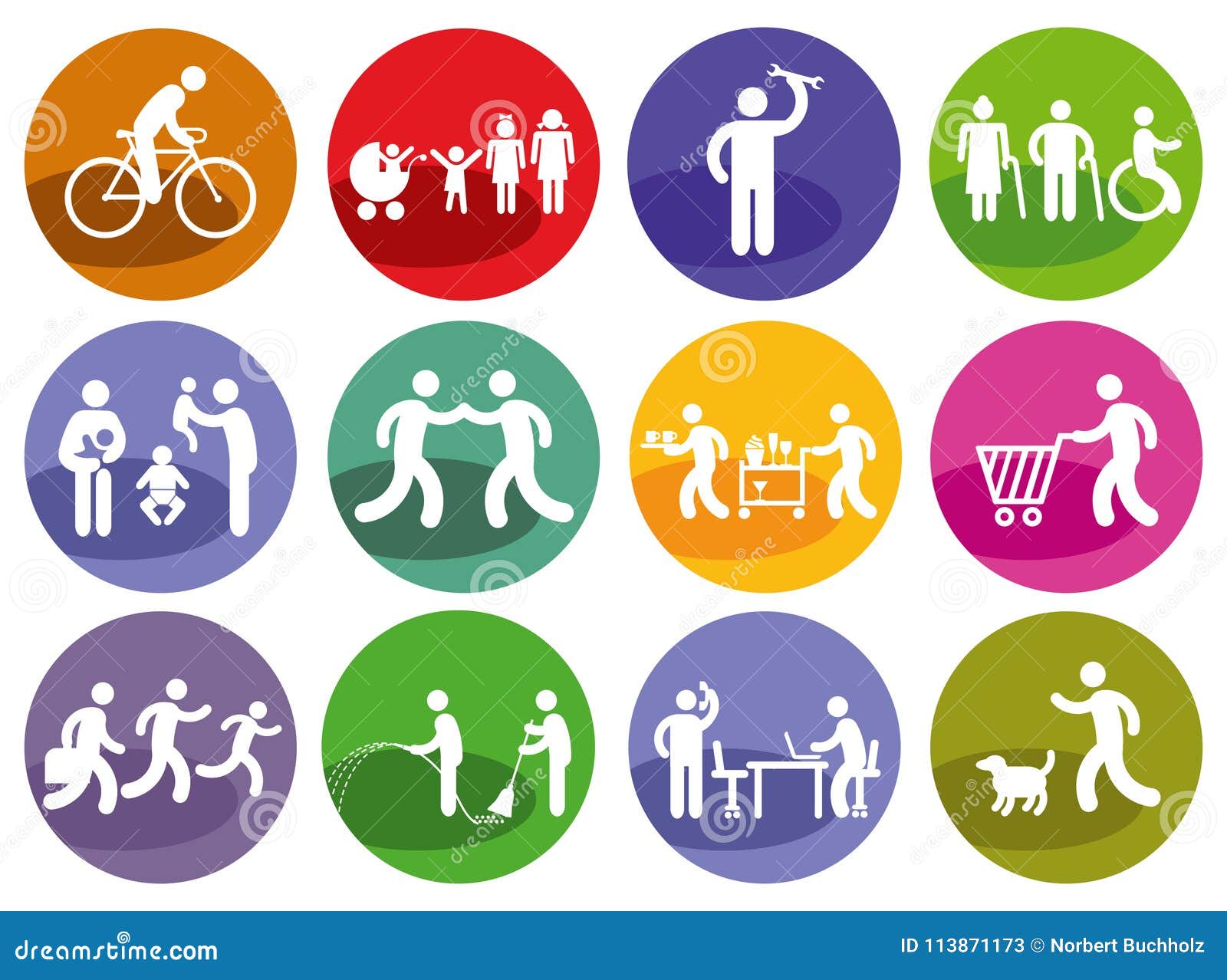 People and service icons stock vector. Illustration of selection ...