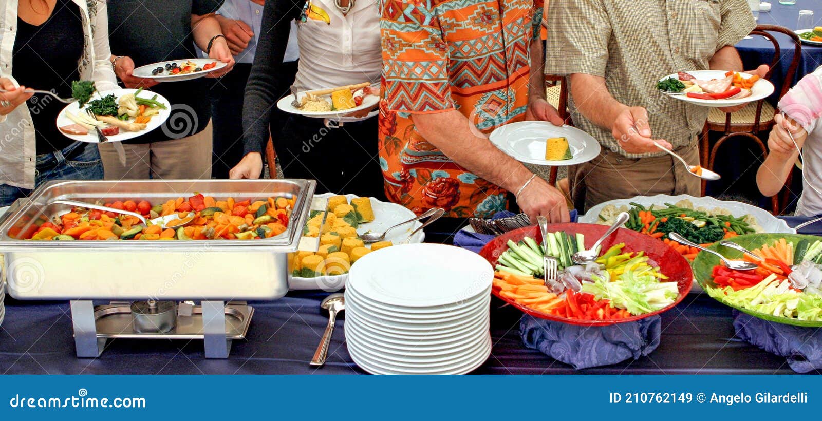 People Serving Themselves during a Buffet Stock Image - Image of ...