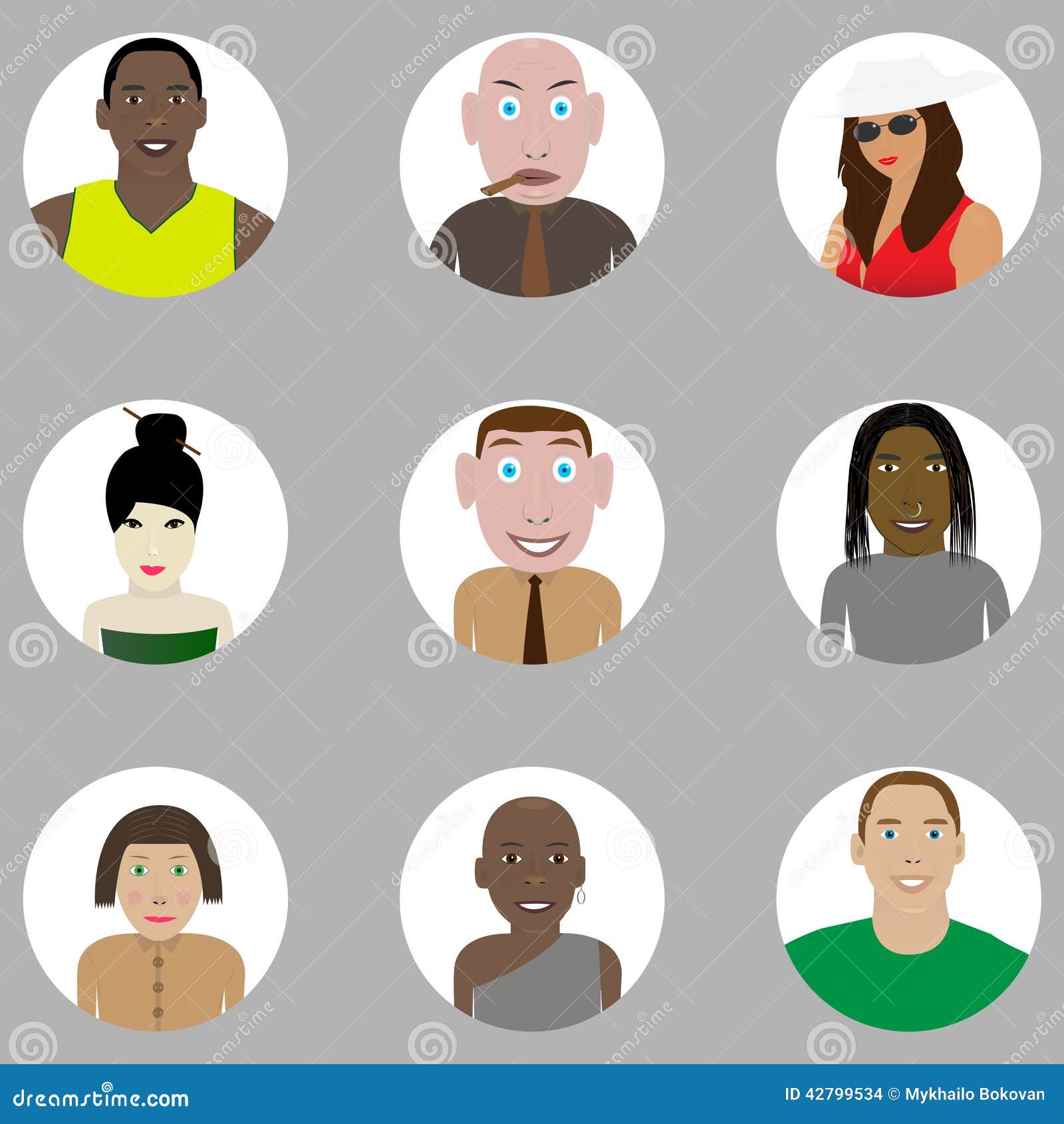 People set stock vector. Illustration of office, ethnicity - 42799534