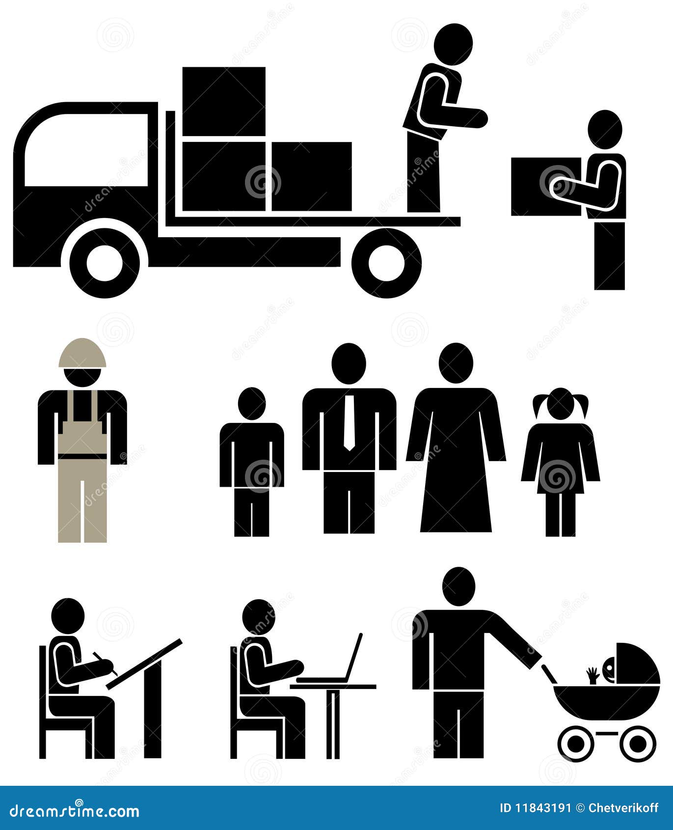 People - Set of Vector Pictograms Stock Vector - Illustration of ...