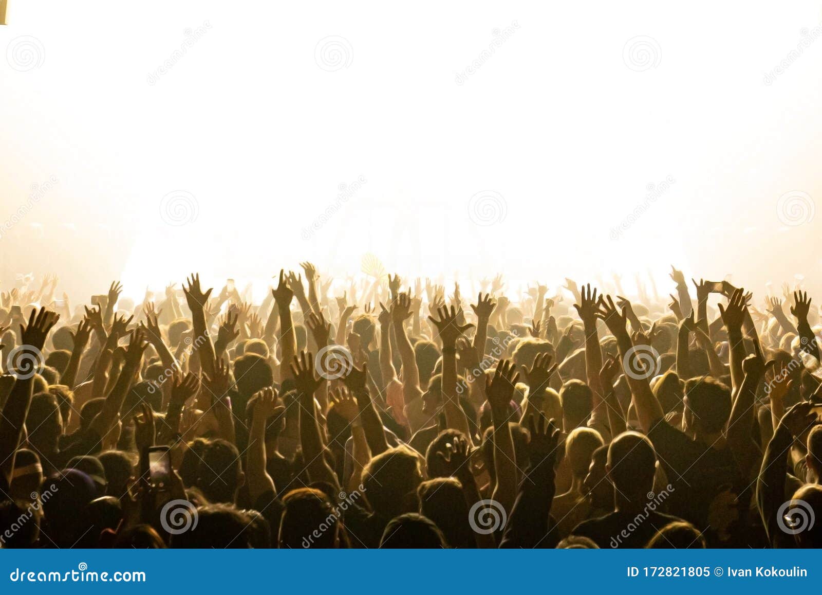 People Shadows Silhouette at Concert from Back Stock Image - Image of ...