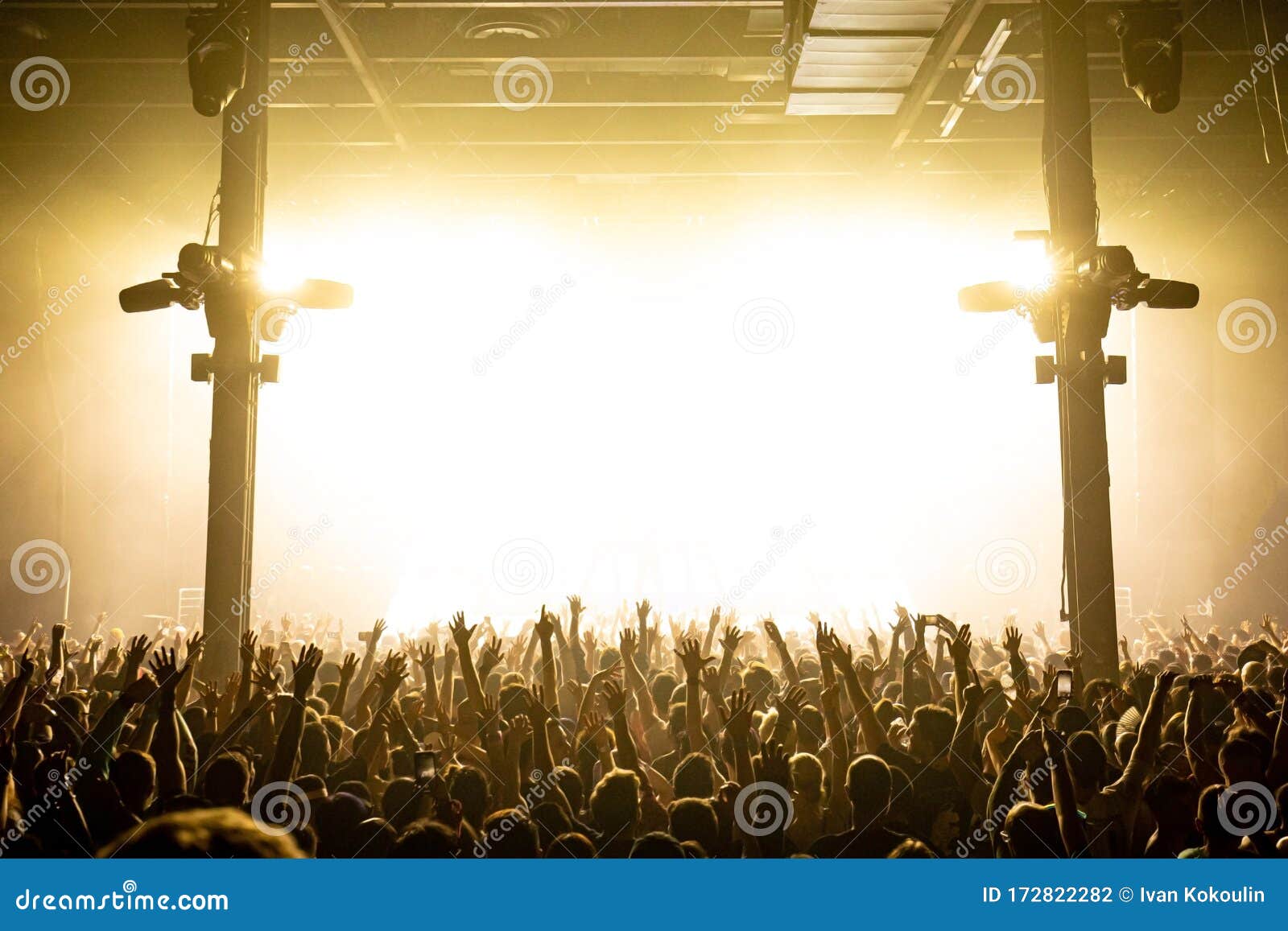 People Shadows Silhouette at Concert from Back Stock Photo - Image of ...