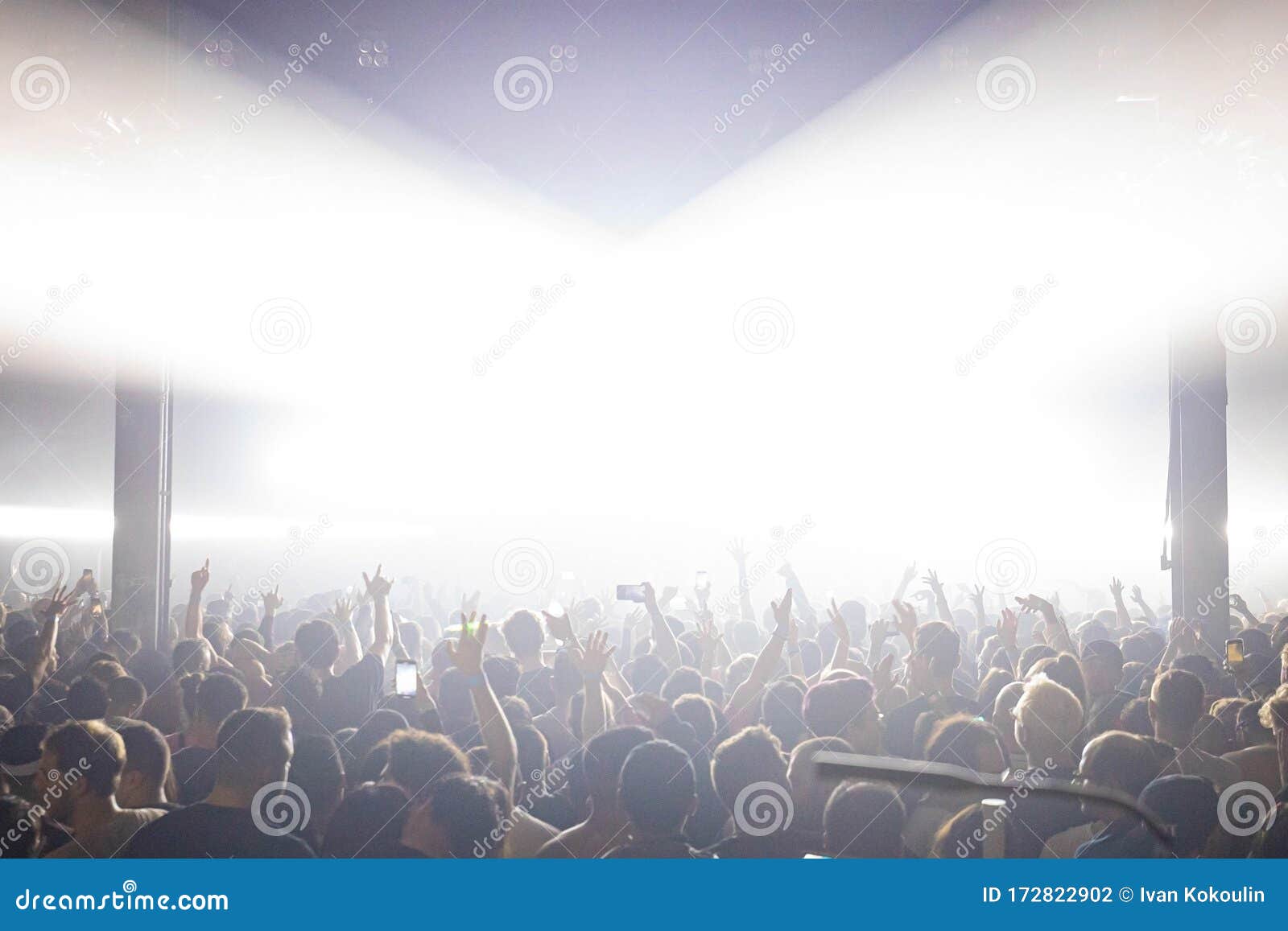 People Shadows Silhouette at Concert from Back Stock Photo - Image of ...