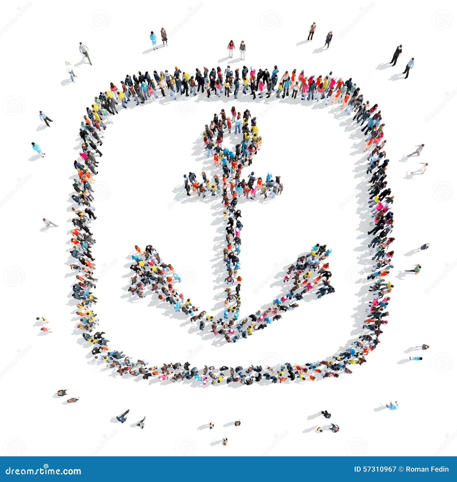 People in the Shape of an Anchor. Stock Illustration - Illustration of ...