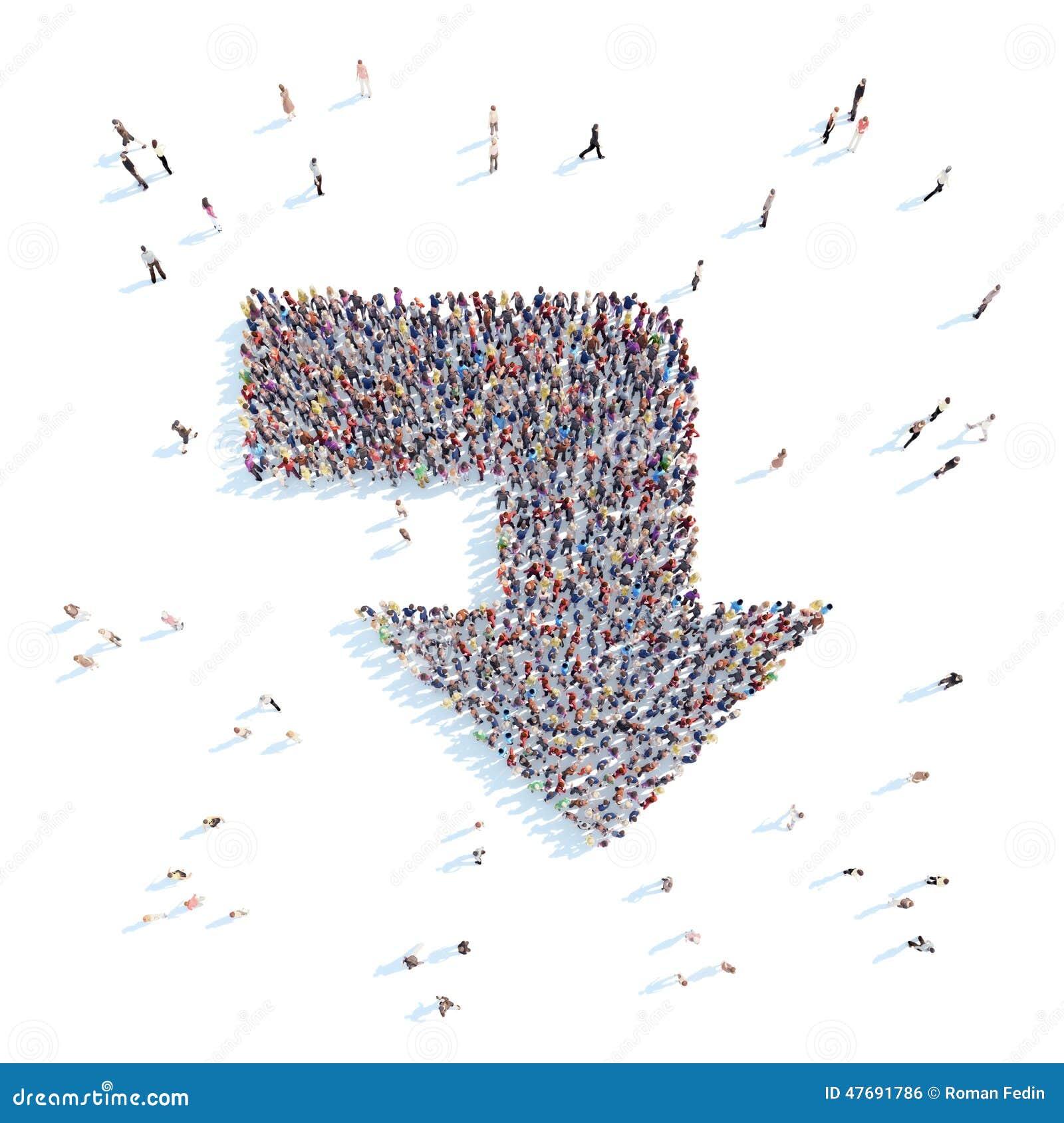 People in the Shape of an Arrow. Stock Illustration - Illustration of ...
