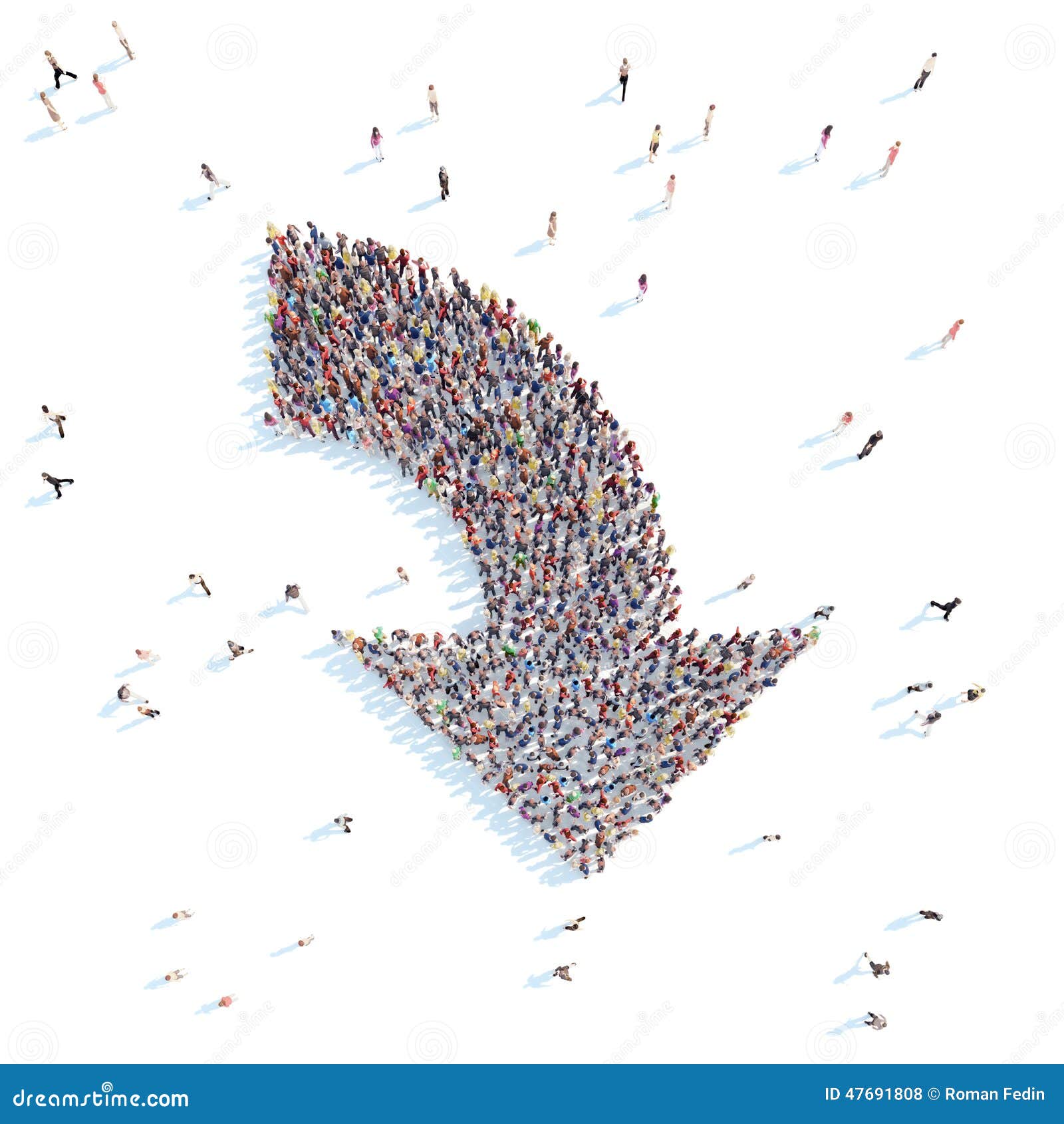 People in the Shape of an Arrow. Stock Illustration - Illustration of ...