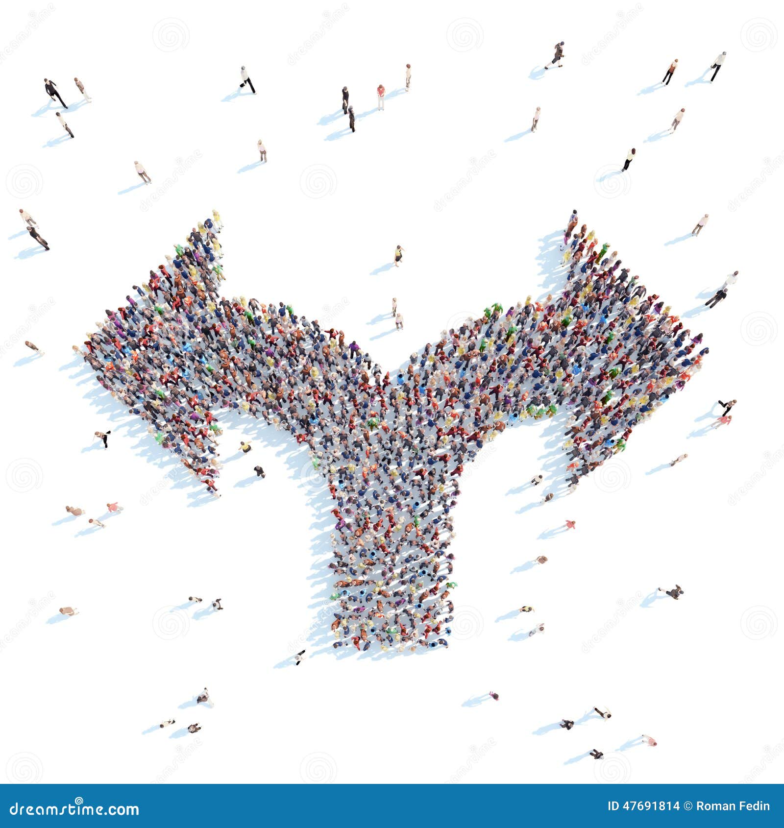 People in the Shape of an Arrow. Stock Illustration - Illustration of ...