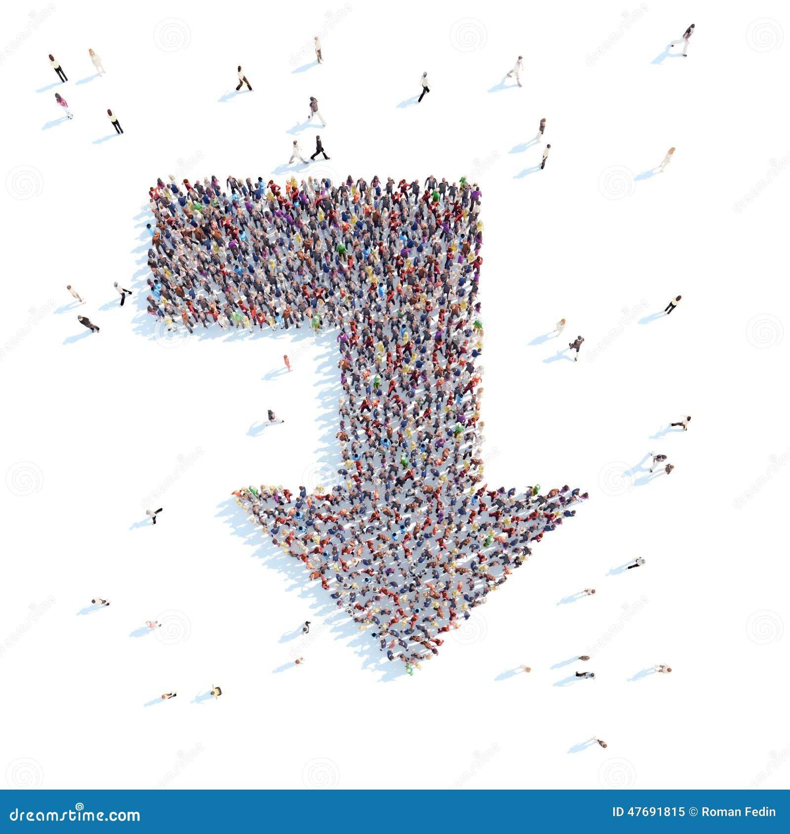 People in the Shape of an Arrow. Stock Illustration - Illustration of ...