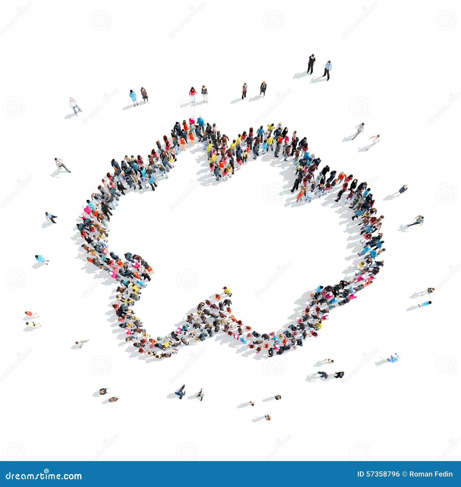 People in the Shape of Clouds. Stock Illustration - Illustration of ...