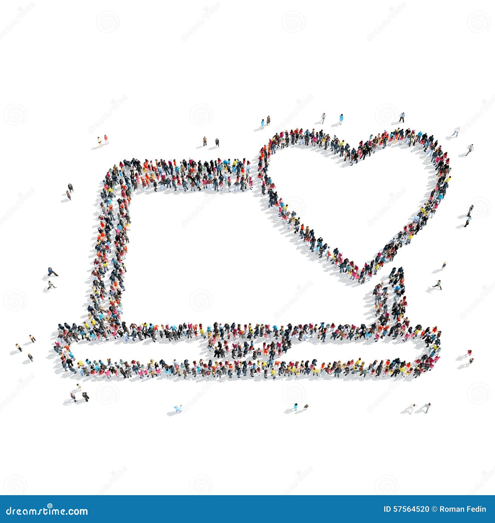 People in the Shape of a Computer, Heart Stock Illustration ...