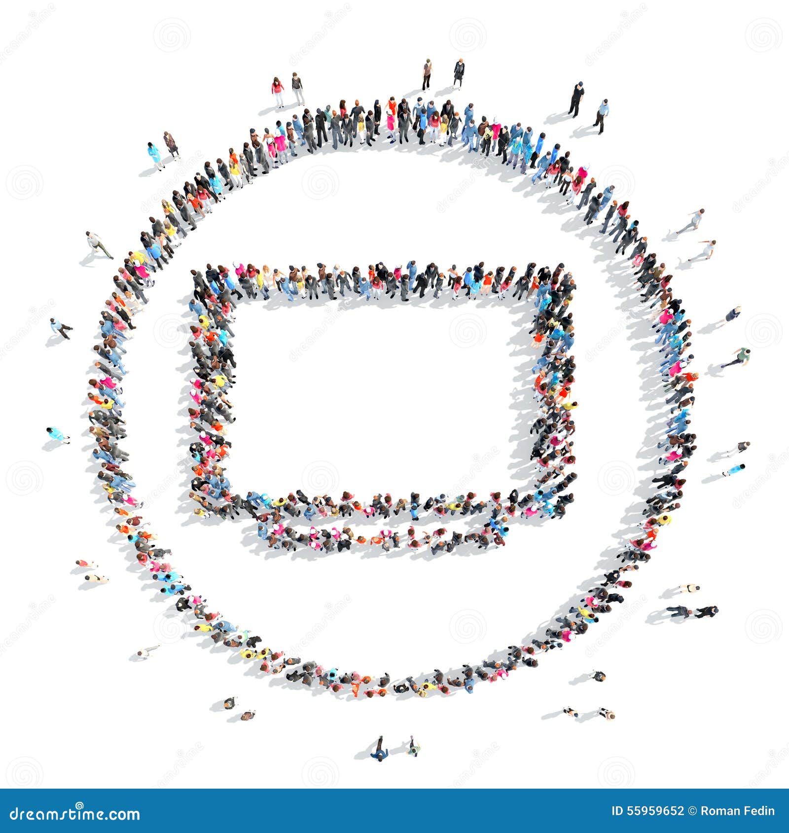 People in the Shape of a Computer. Stock Illustration - Illustration of ...