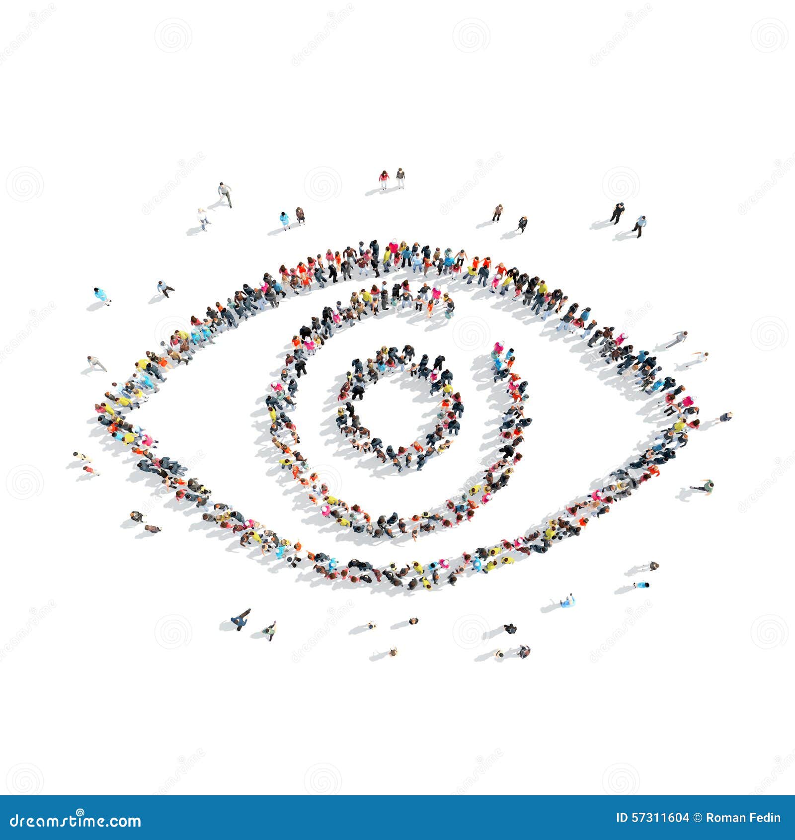 People in the Shape of an Eye. Stock Illustration - Illustration of ...