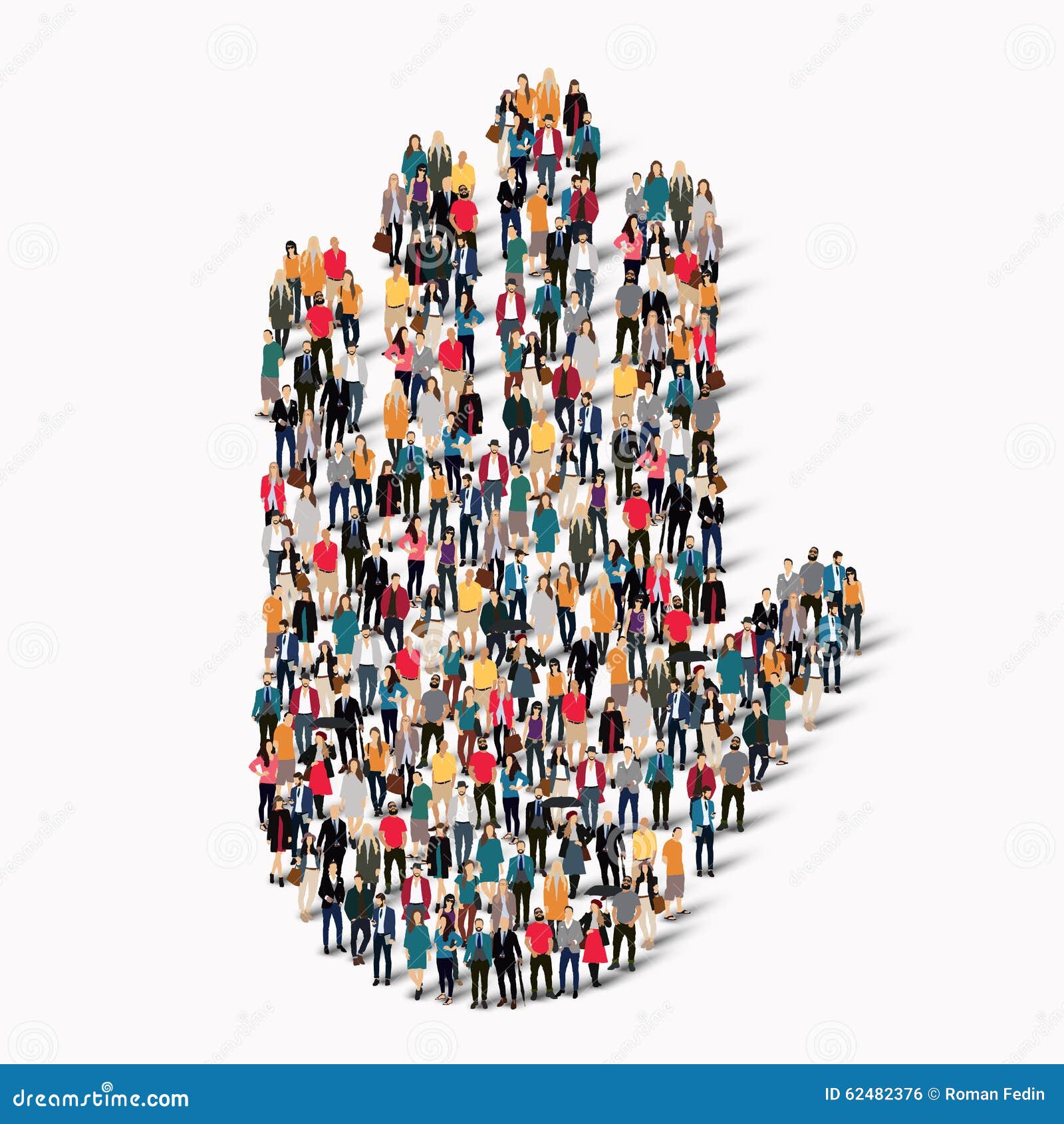 People Shape Hand Stop Sign Stock Vector - Illustration of connection ...