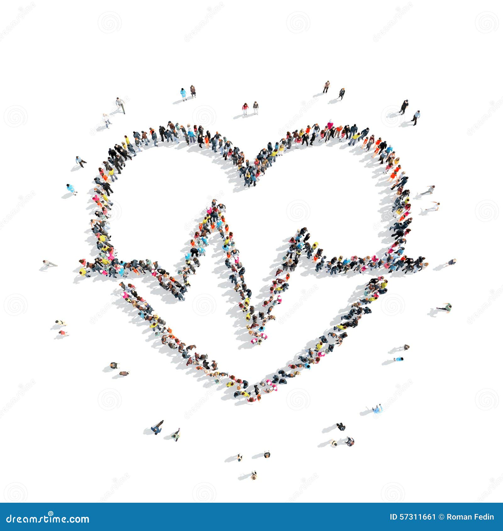 People in the Shape of Heart, Cardio. Stock Illustration - Illustration ...