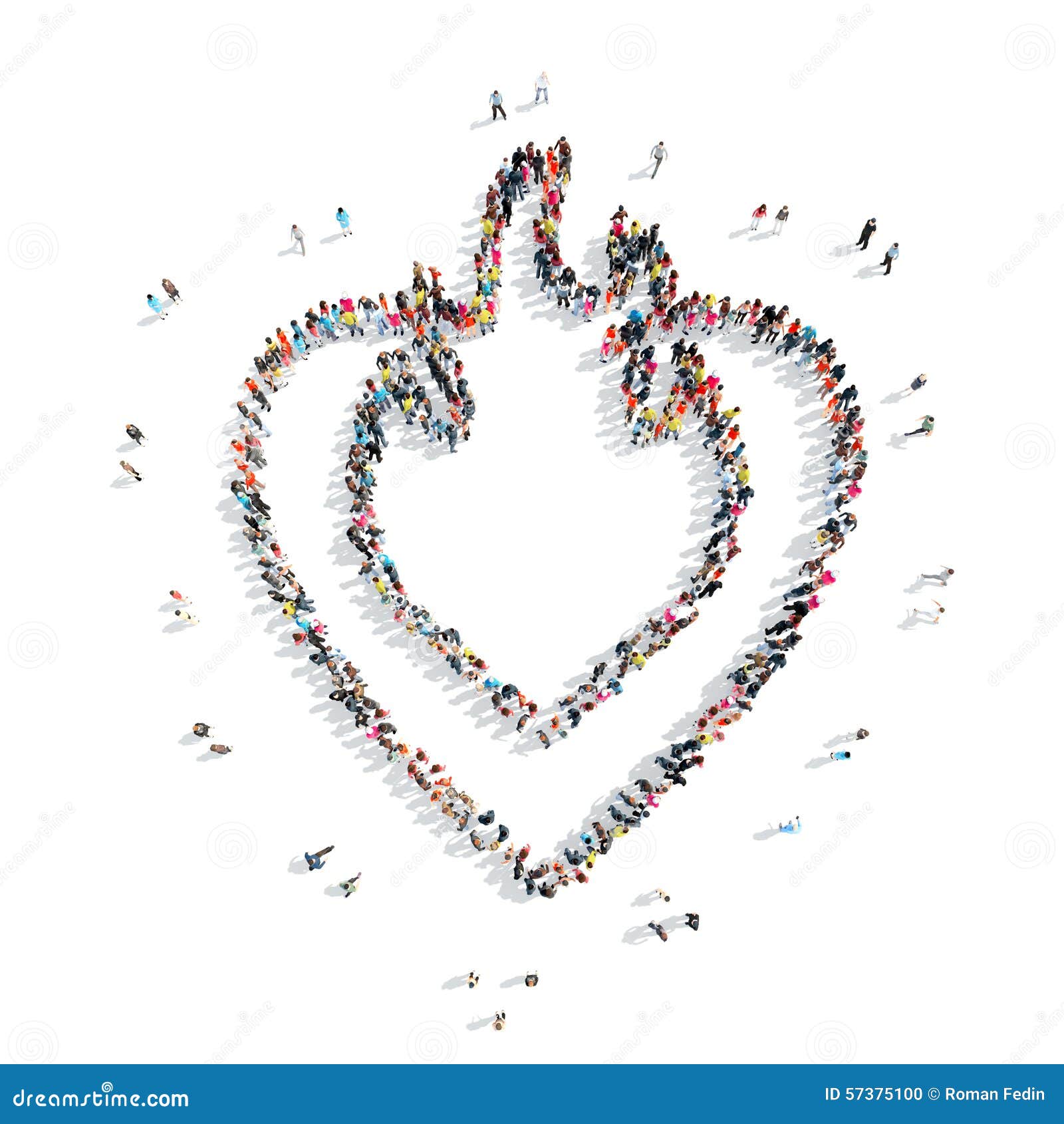 People in the Shape of Heart, Cardio. Stock Illustration - Illustration ...