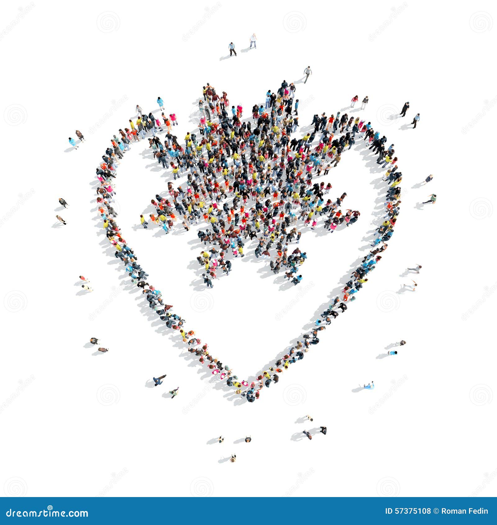 People in the Shape of Heart . Stock Illustration - Illustration of ...