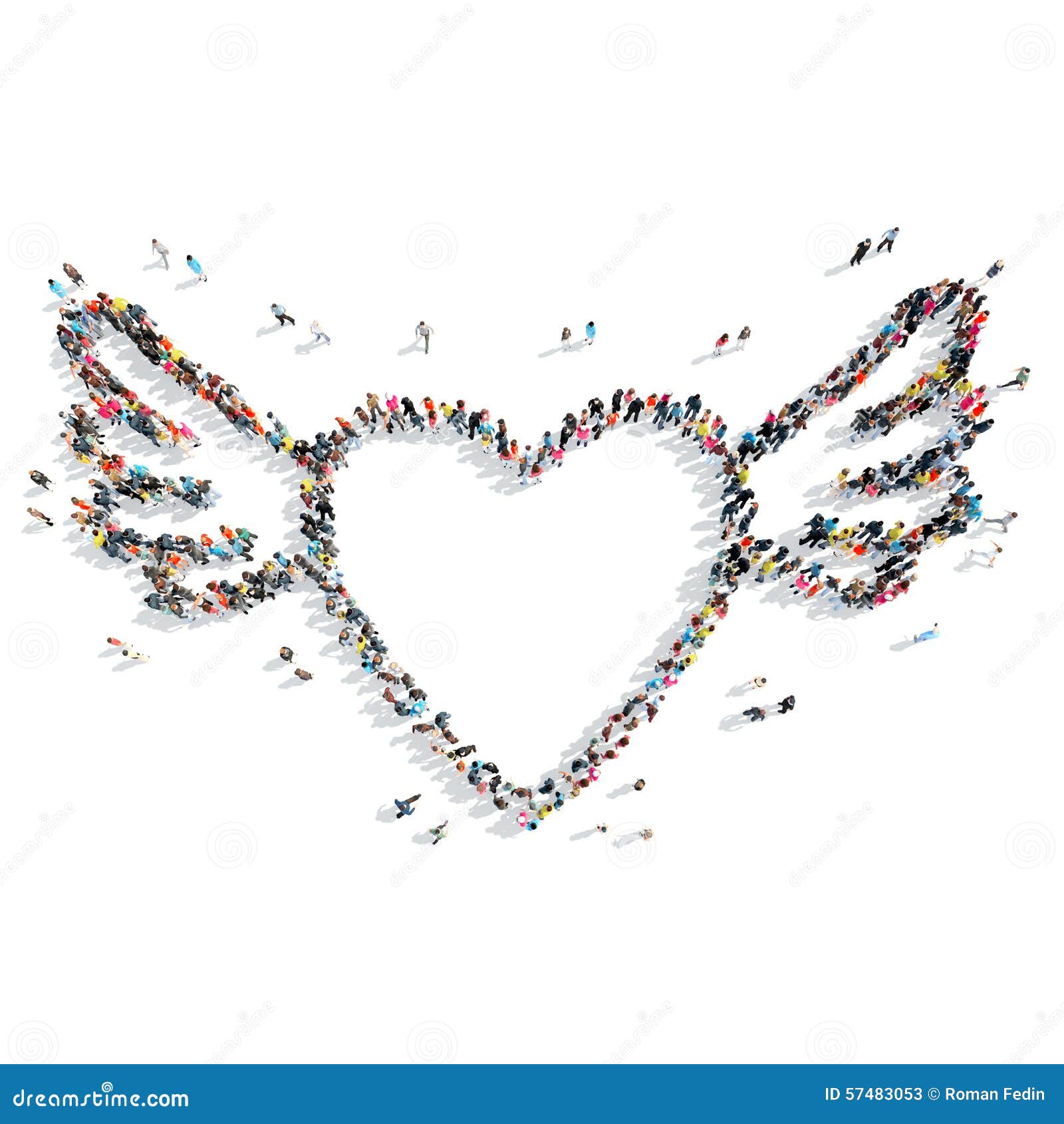 People in the Shape of Heart . Stock Illustration - Illustration of ...