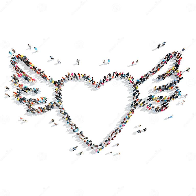 People in the Shape of Heart . Stock Illustration - Illustration of ...