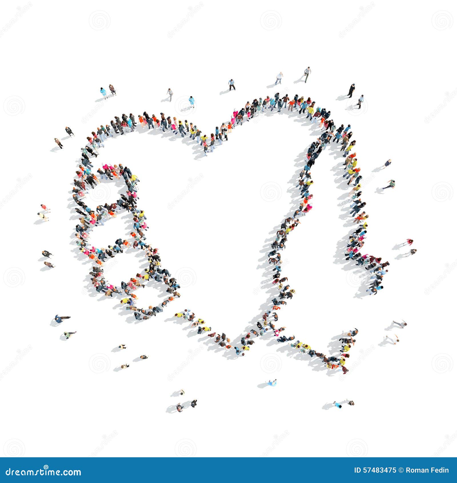 People in the Shape of Heart . Stock Illustration - Illustration of ...