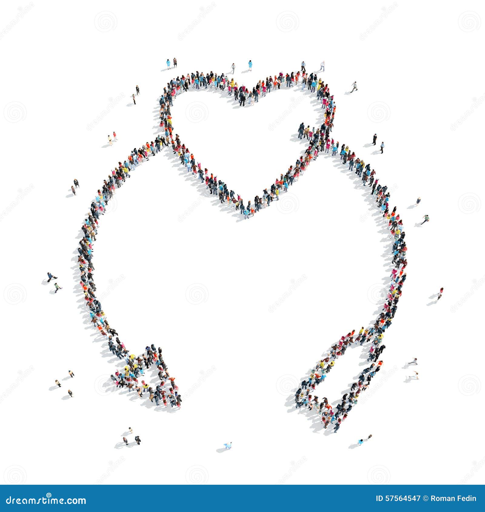 People in the Shape of Heart . Stock Illustration - Illustration of ...
