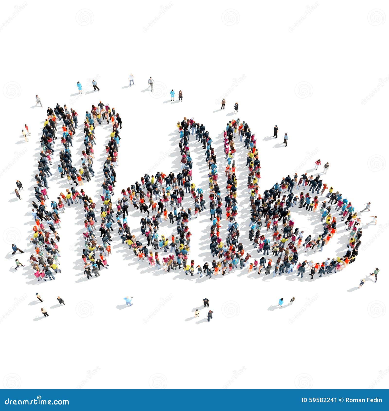 People shape hello cartoon stock illustration. Illustration of graphic ...