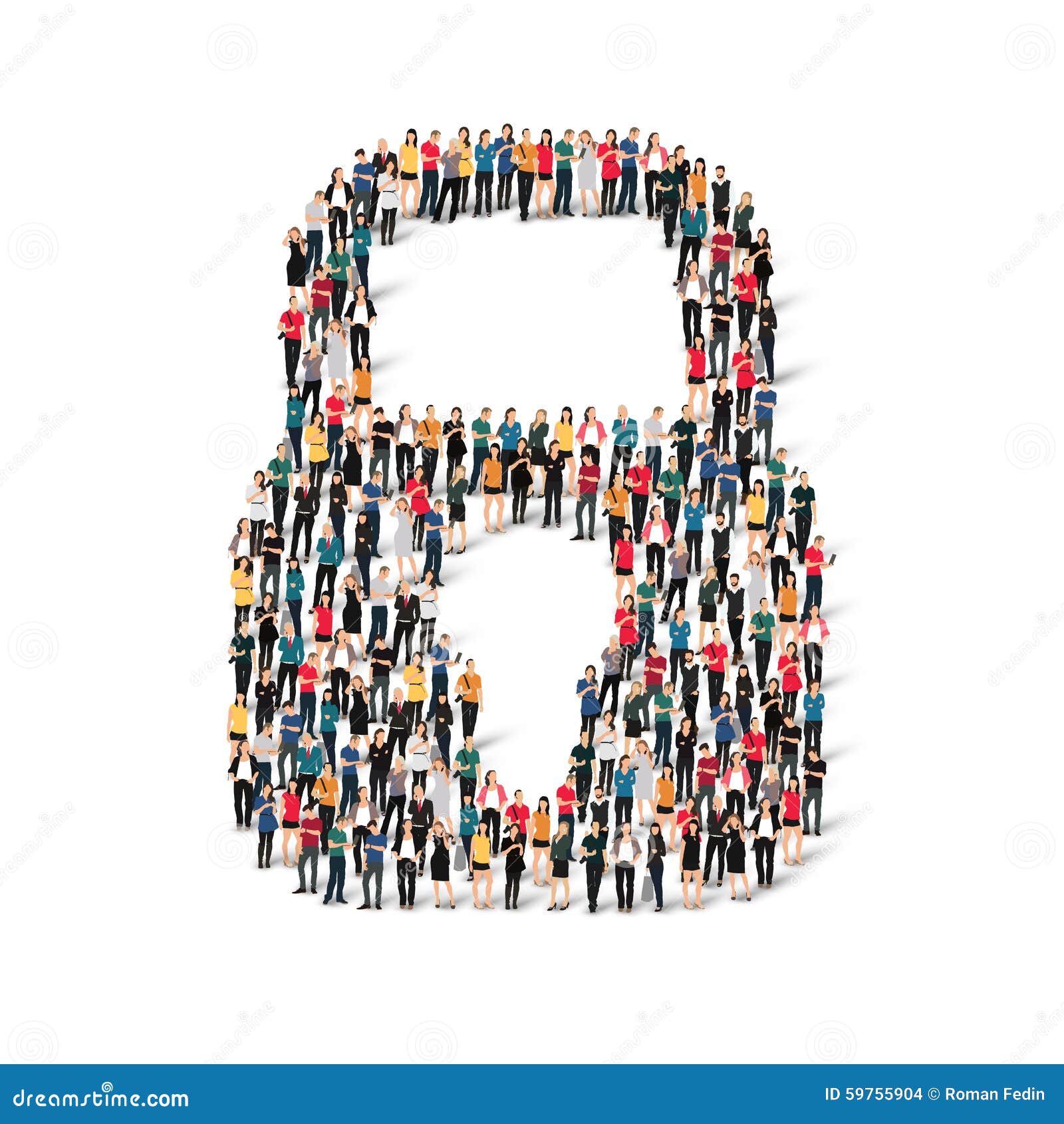 People Shape Lock Vector Group Stock Vector - Illustration of ...