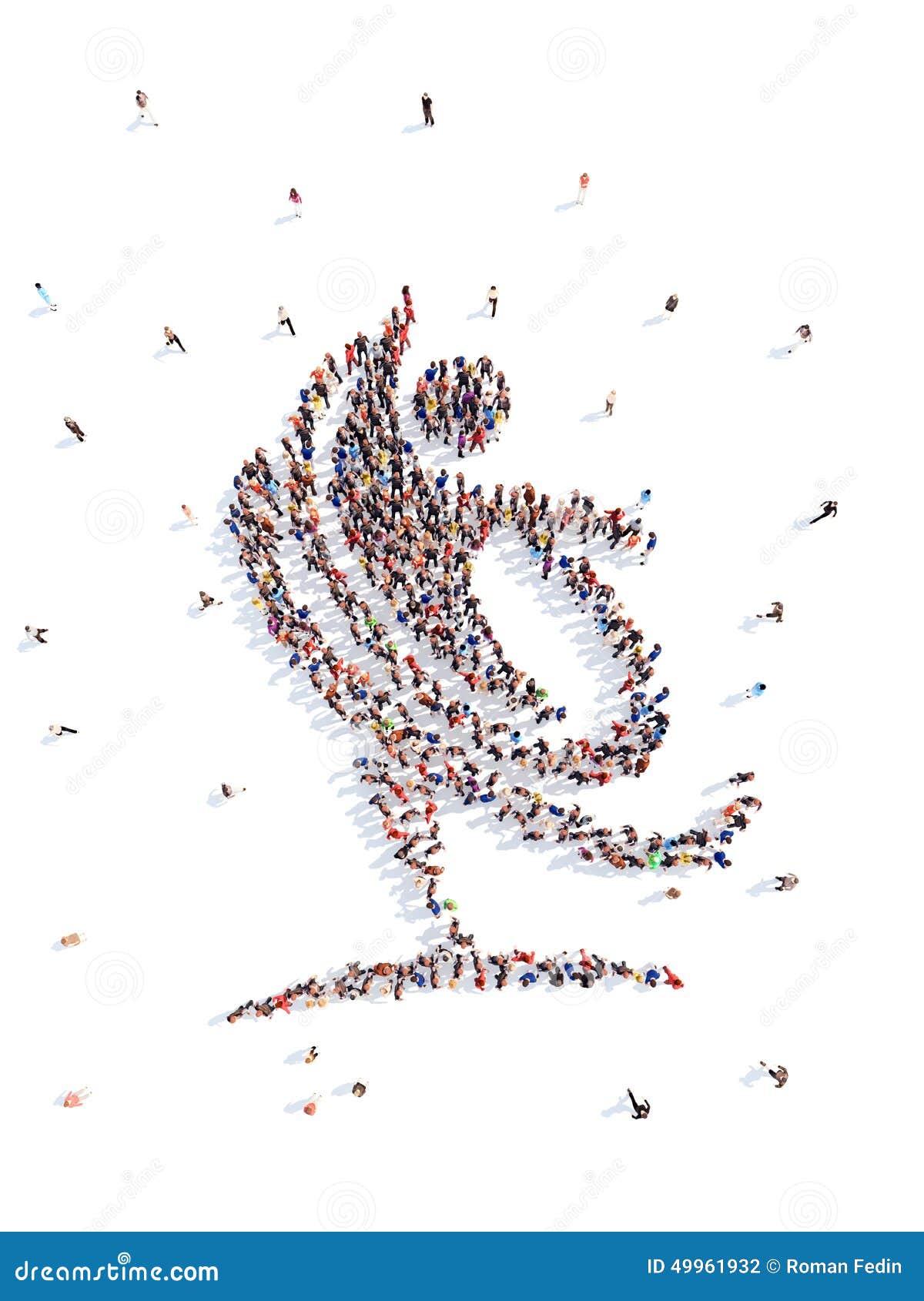 People in the Shape of Mans Stock Illustration - Illustration of ...