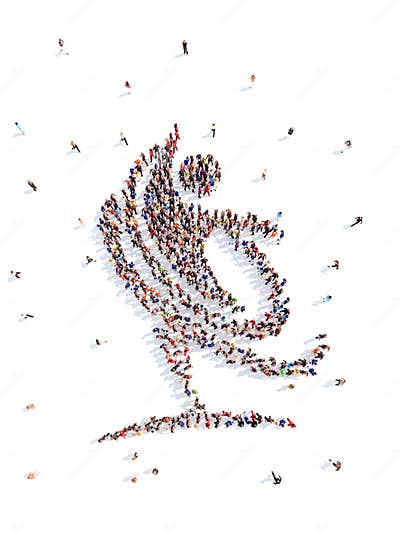 People in the Shape of Mans Stock Illustration - Illustration of ...