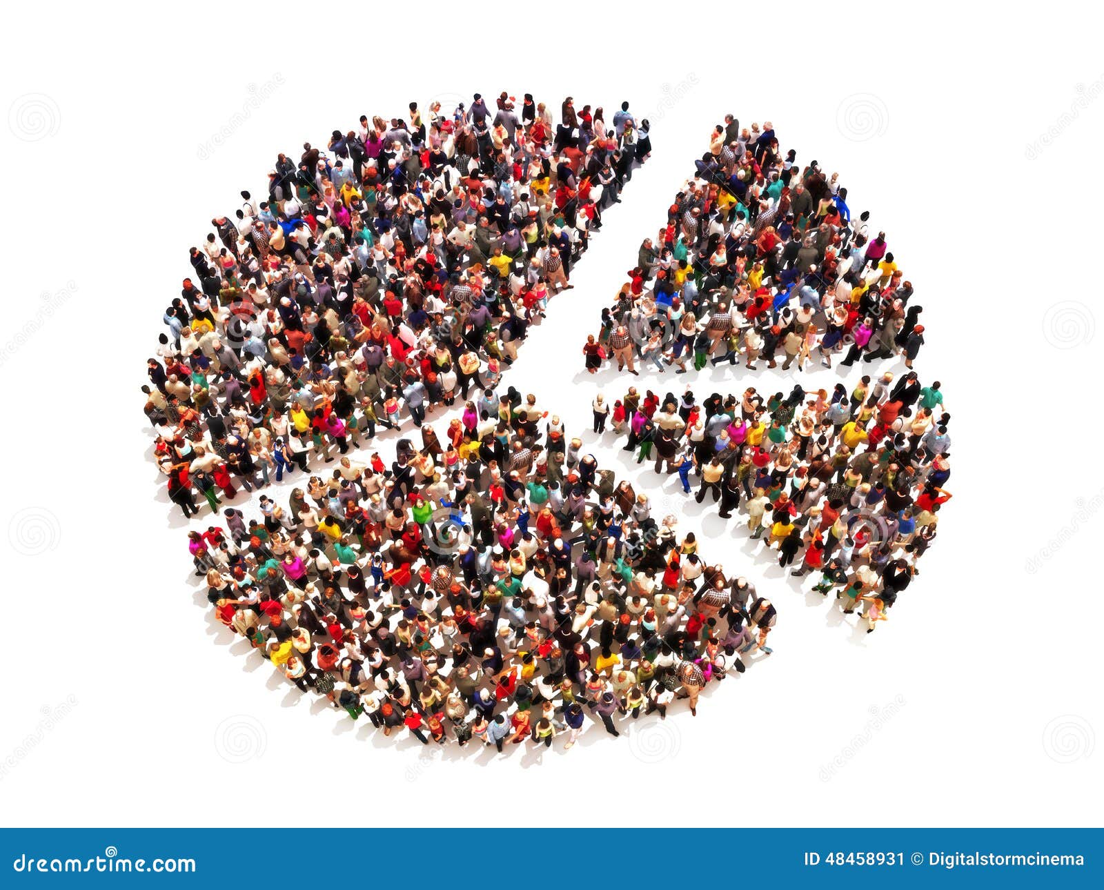 People in the Shape of a Pie Graph on a White Background. Stock ...