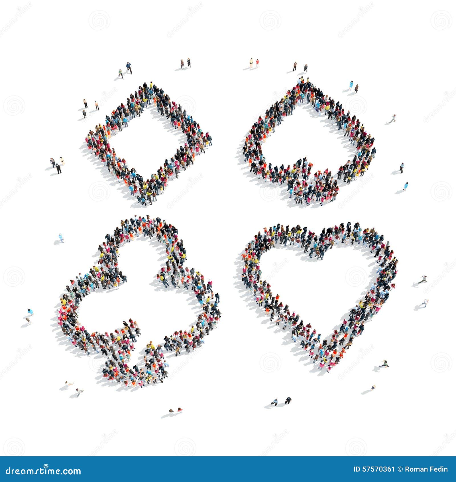 People in the Shape of Playing Cards Stock Illustration - Illustration ...