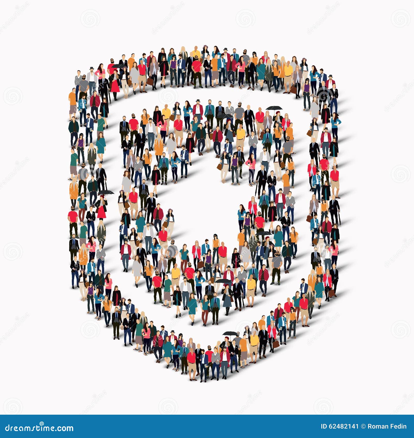 People Shape Shield Protection Stock Vector - Illustration of element ...