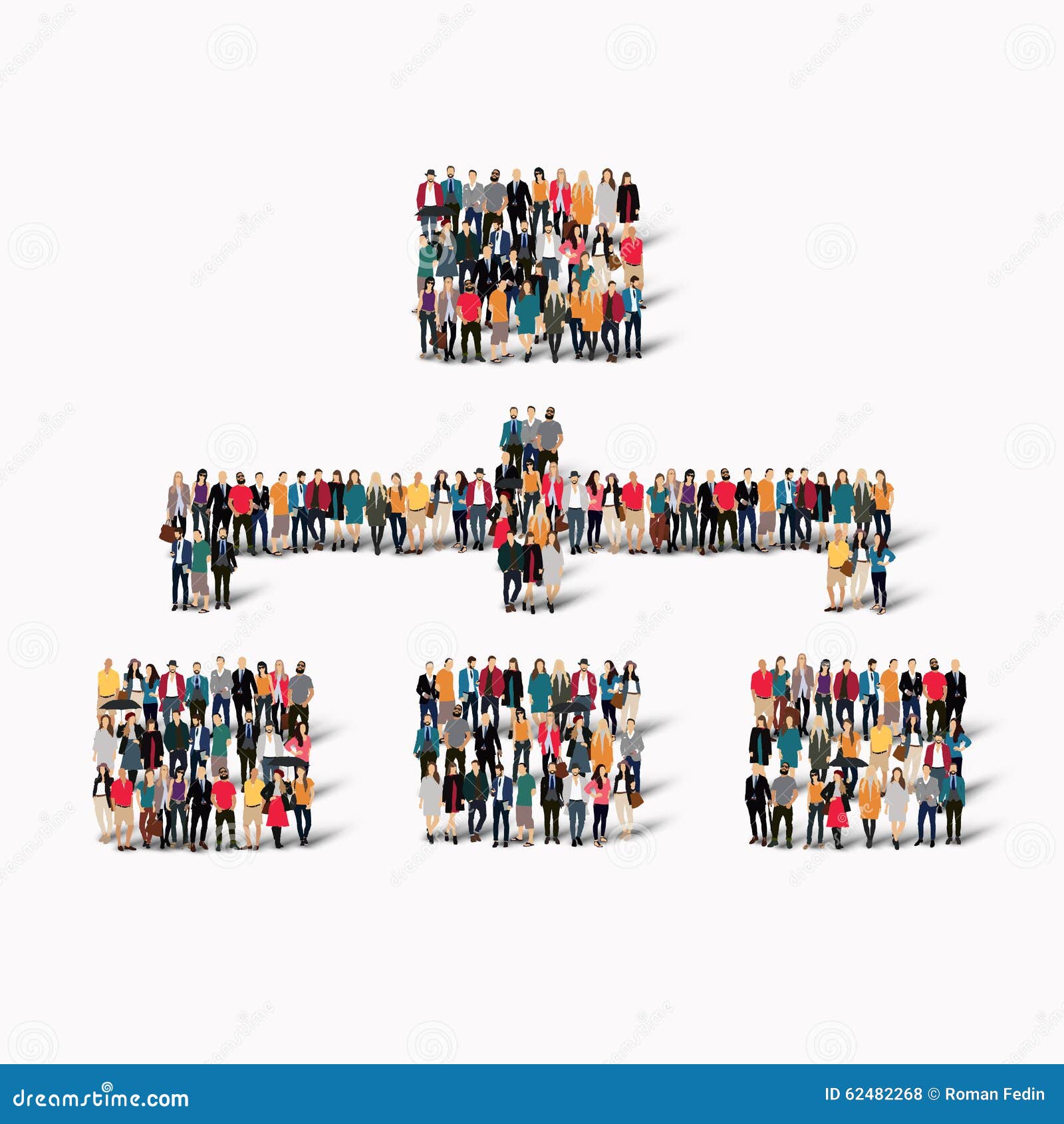 People Shape Sign Hierarchy Stock Vector - Illustration of handshake ...