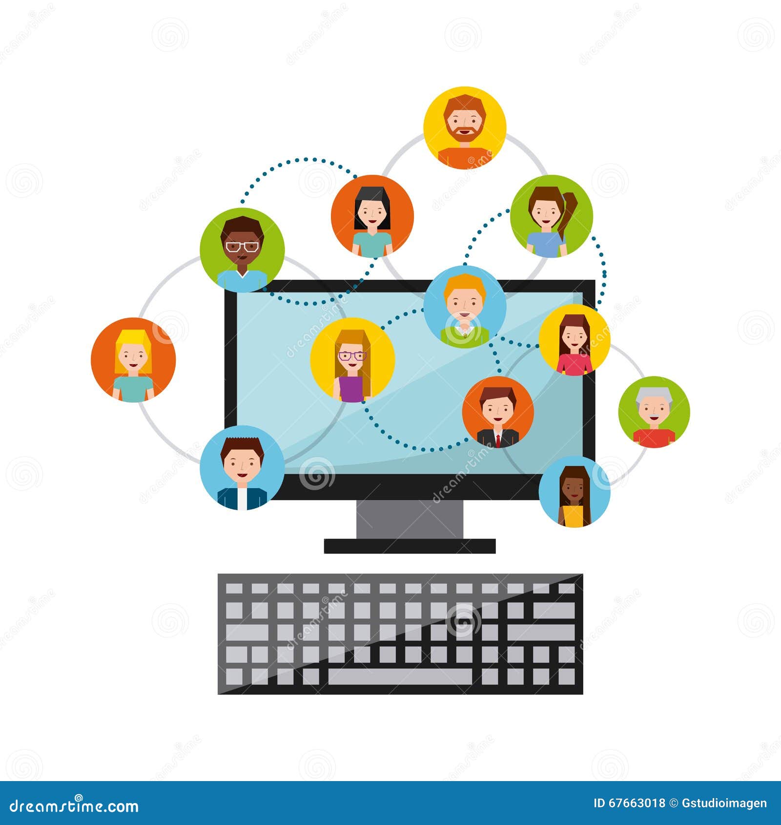 People sharing design stock illustration. Illustration of communication ...