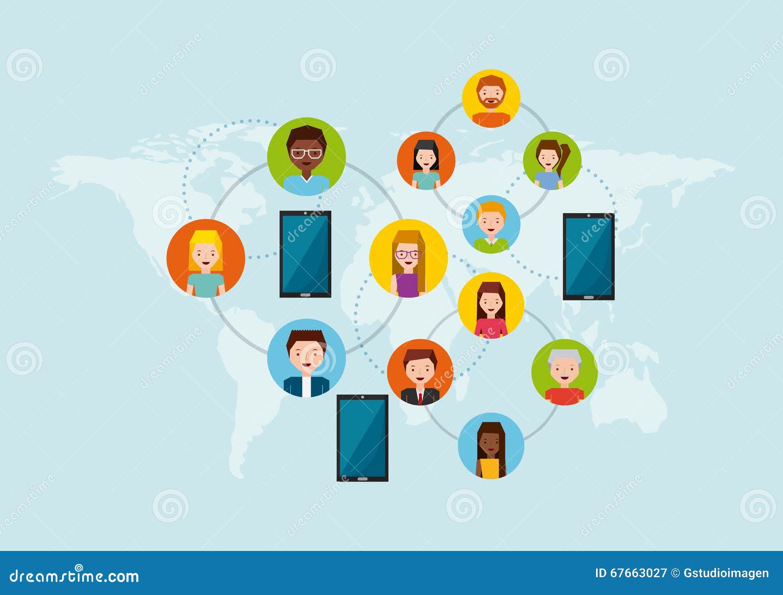 People sharing design stock illustration. Illustration of group - 67663027