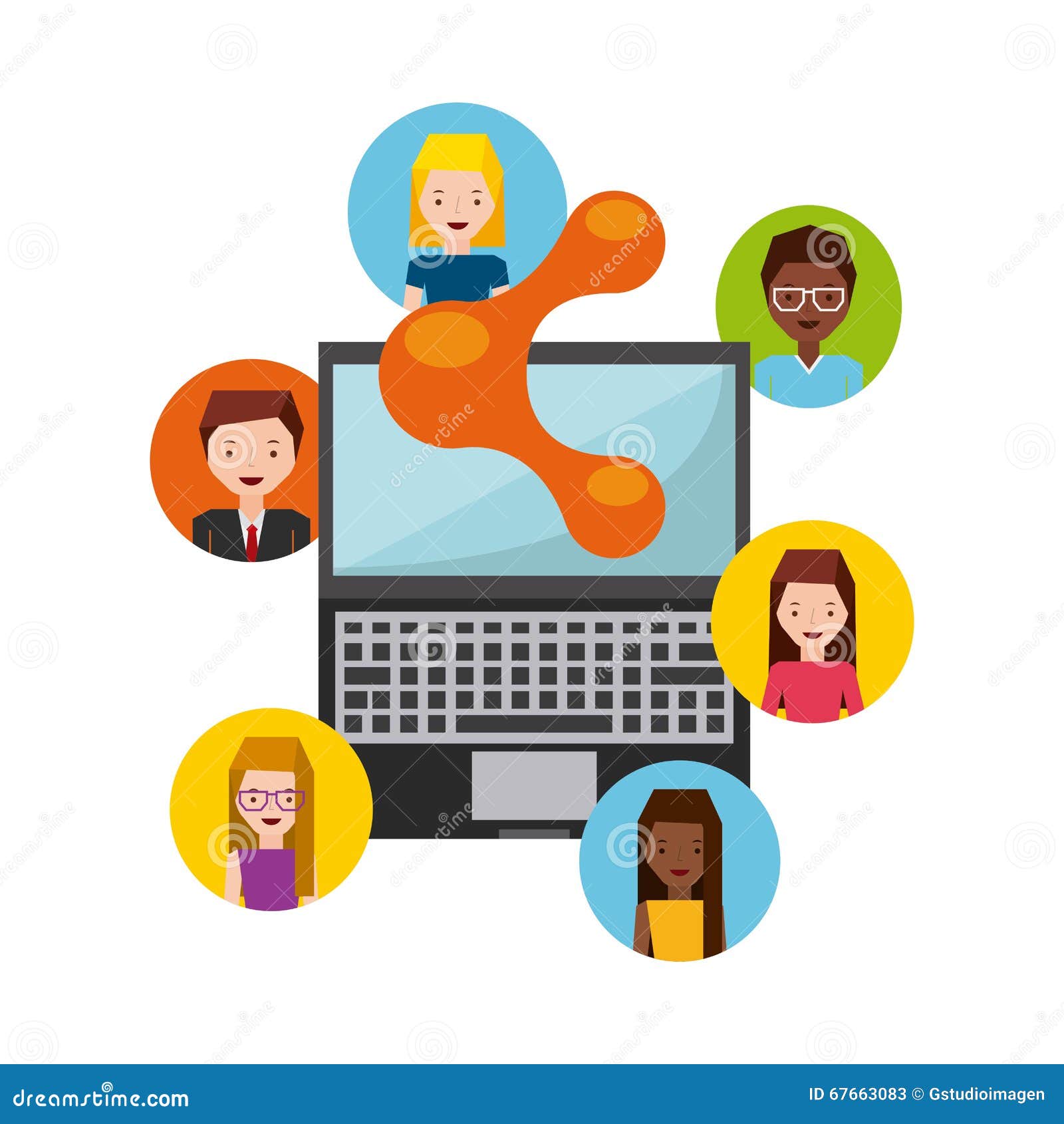 People sharing design stock illustration. Illustration of business ...