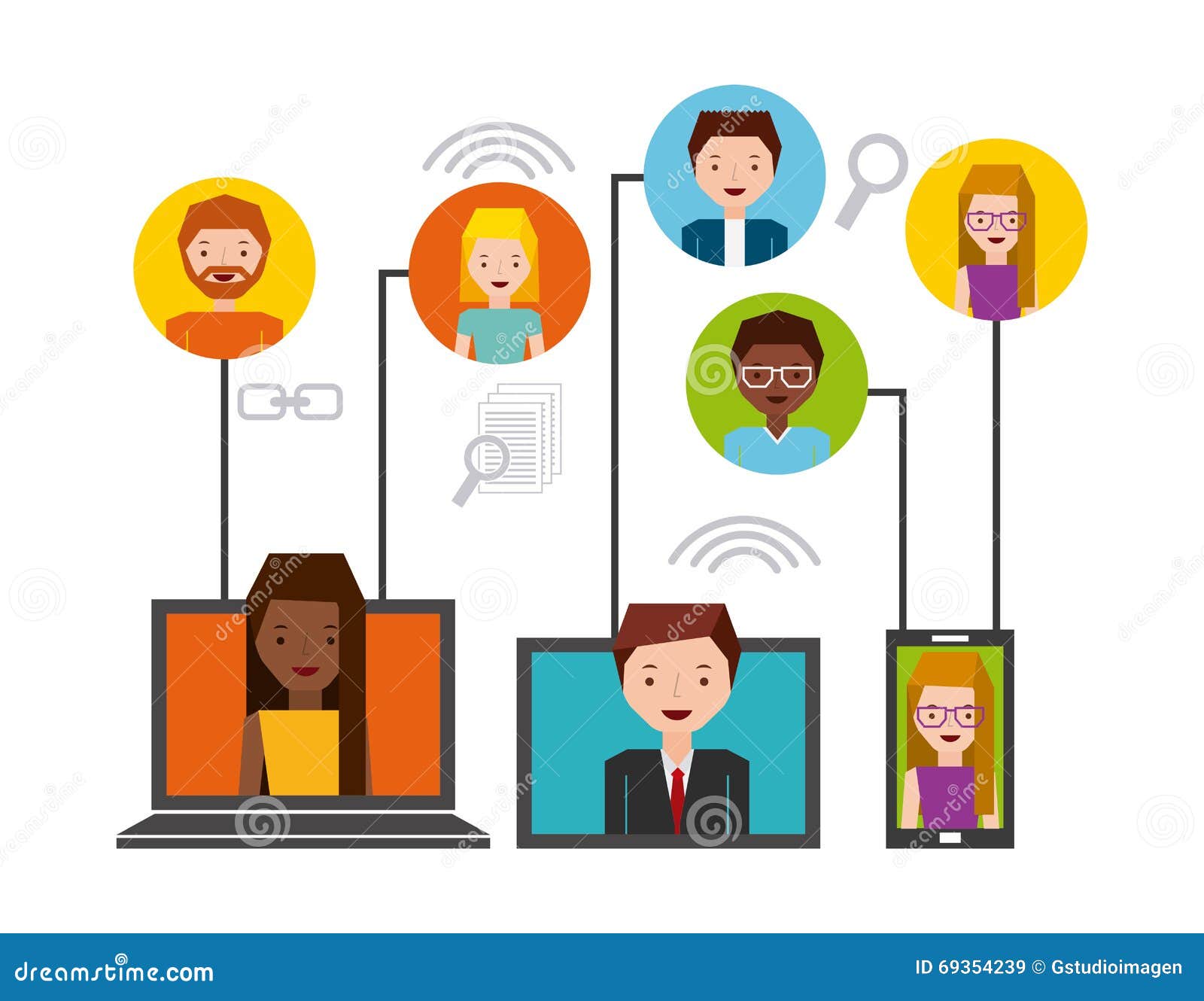 People sharing design stock illustration. Illustration of design - 69354239