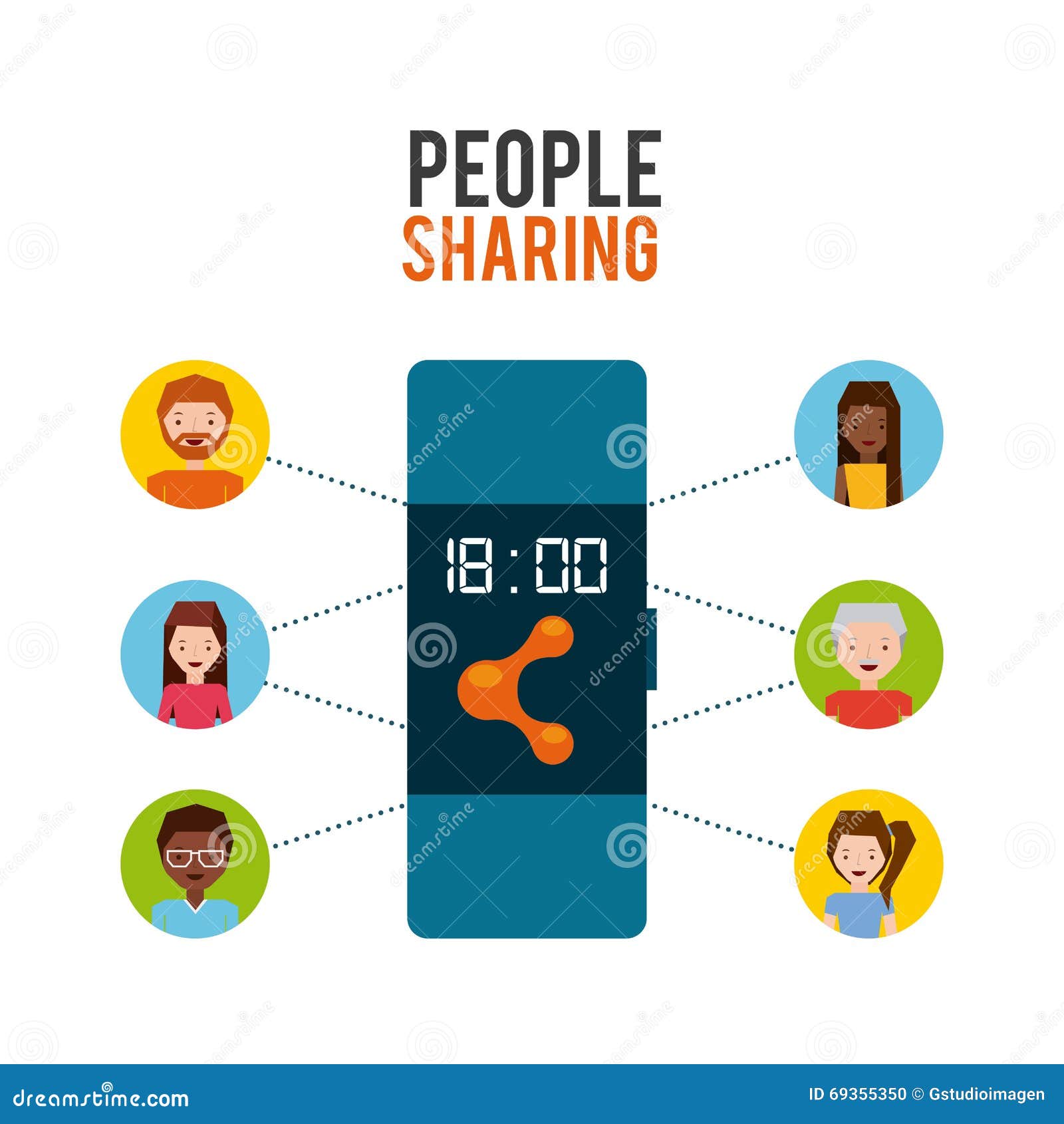 People sharing design stock illustration. Illustration of group - 69355350