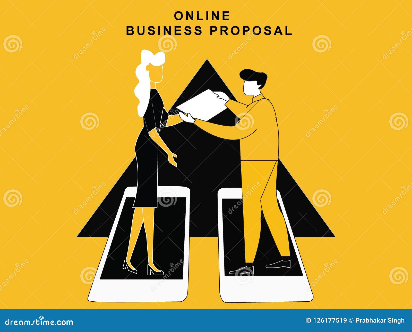 Online Business Proposal stock vector. Illustration of making - 126177519