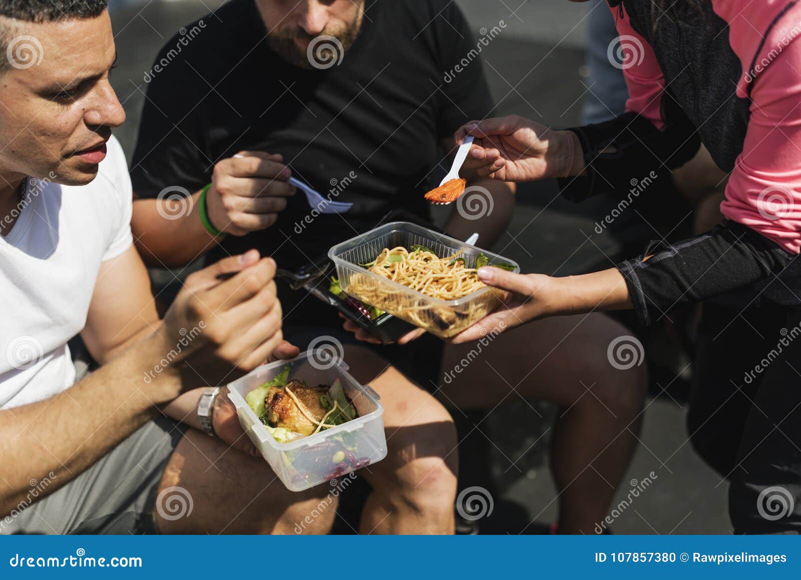 People Sharing Healthy Food Together Stock Photo - Image of real ...