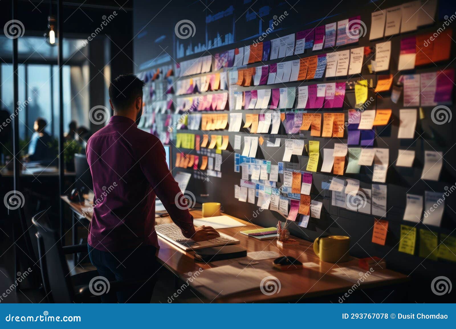 People Sharing Ideas Concept with Paper Note Writing Strategy in Office ...