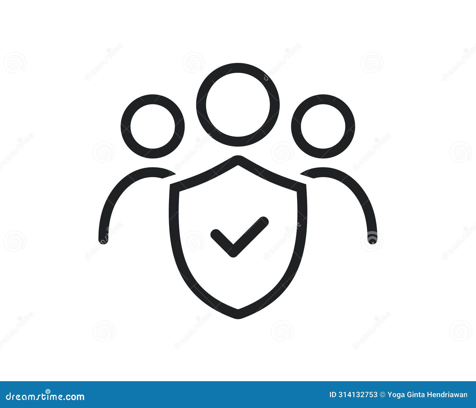 People with Shield Checklist Icon. Illustration Vector Stock Vector ...